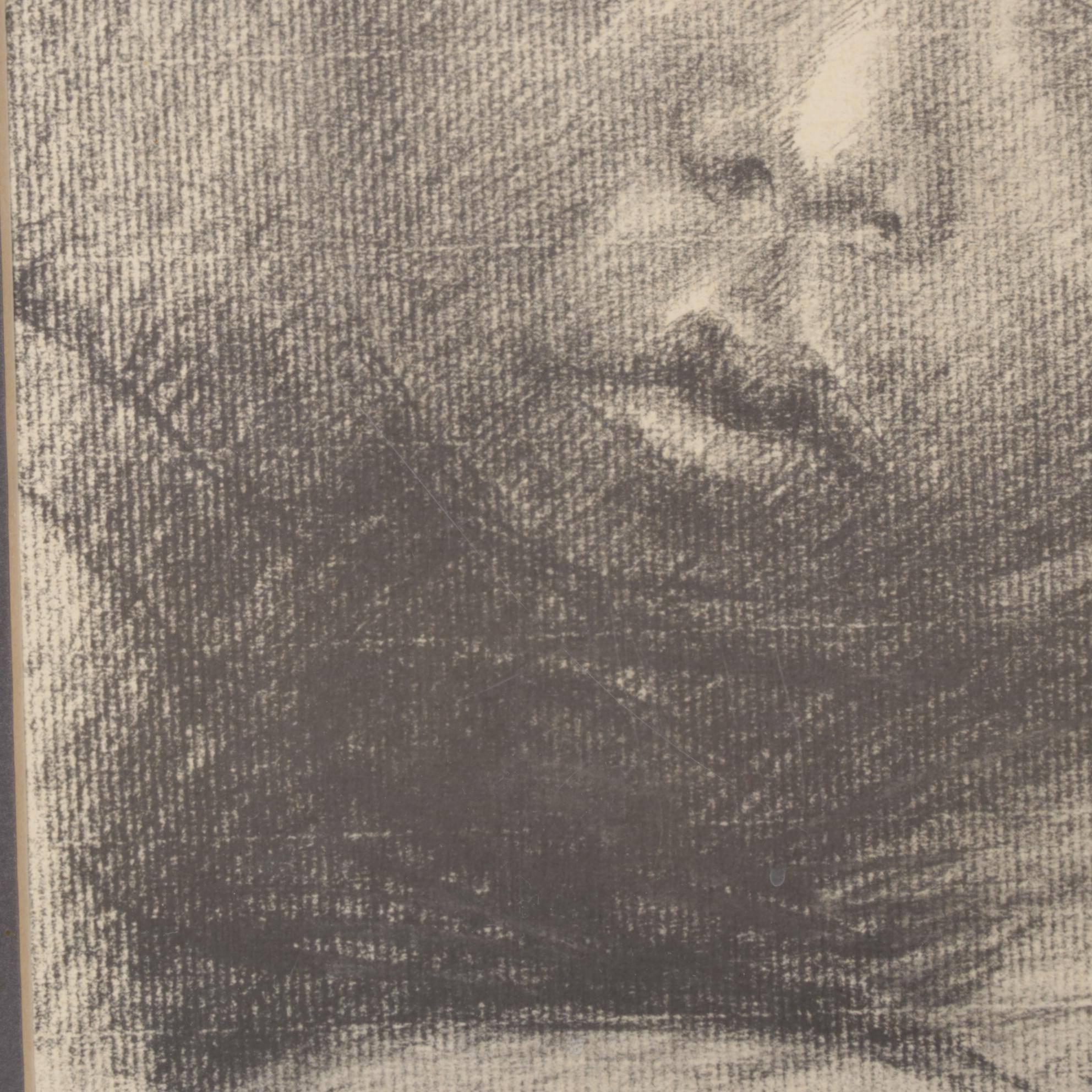 Framed Gabriel Gély Charcoal Drawing of Child, 1963 | EBTH