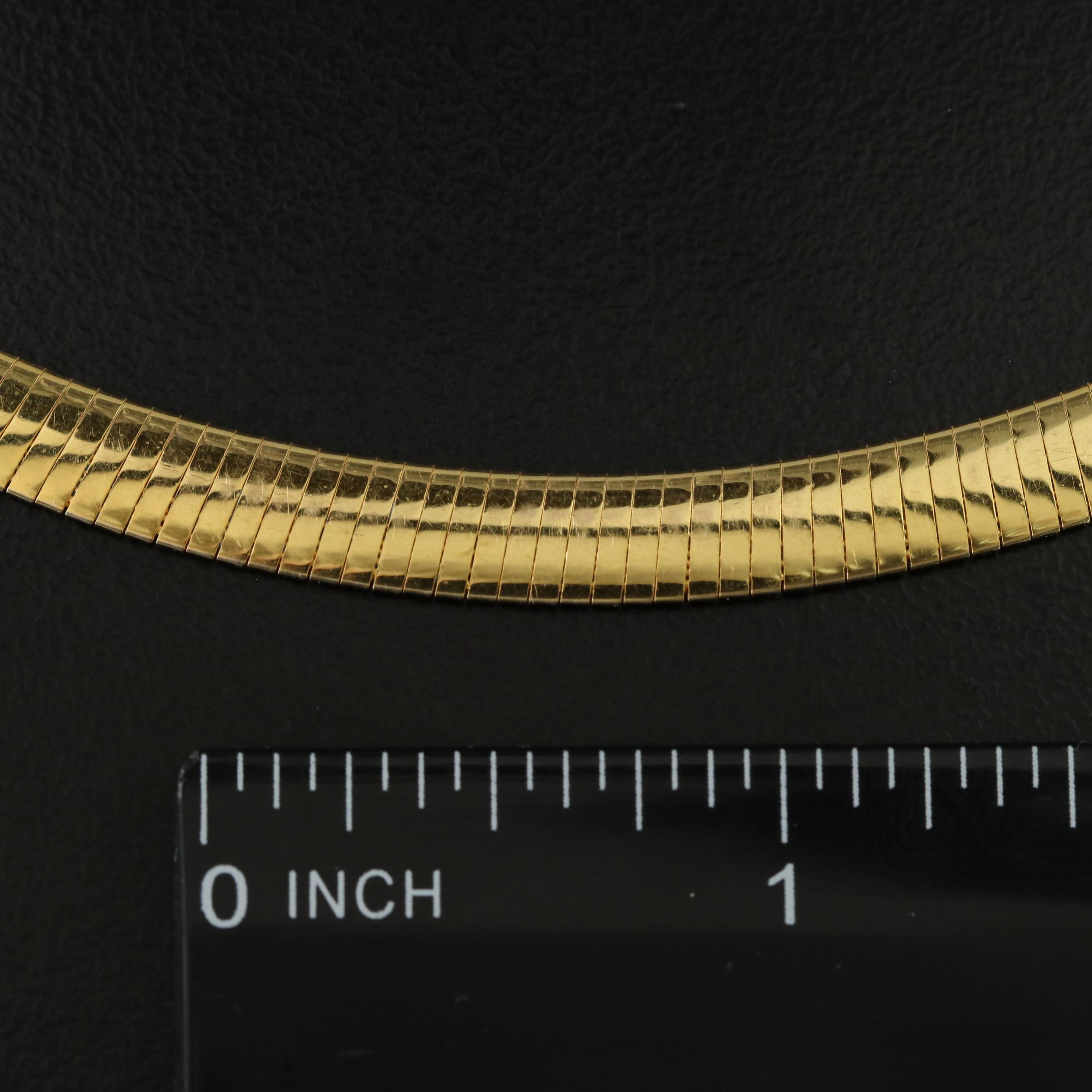 14K Reversible Omega Chain Necklace | EBTH