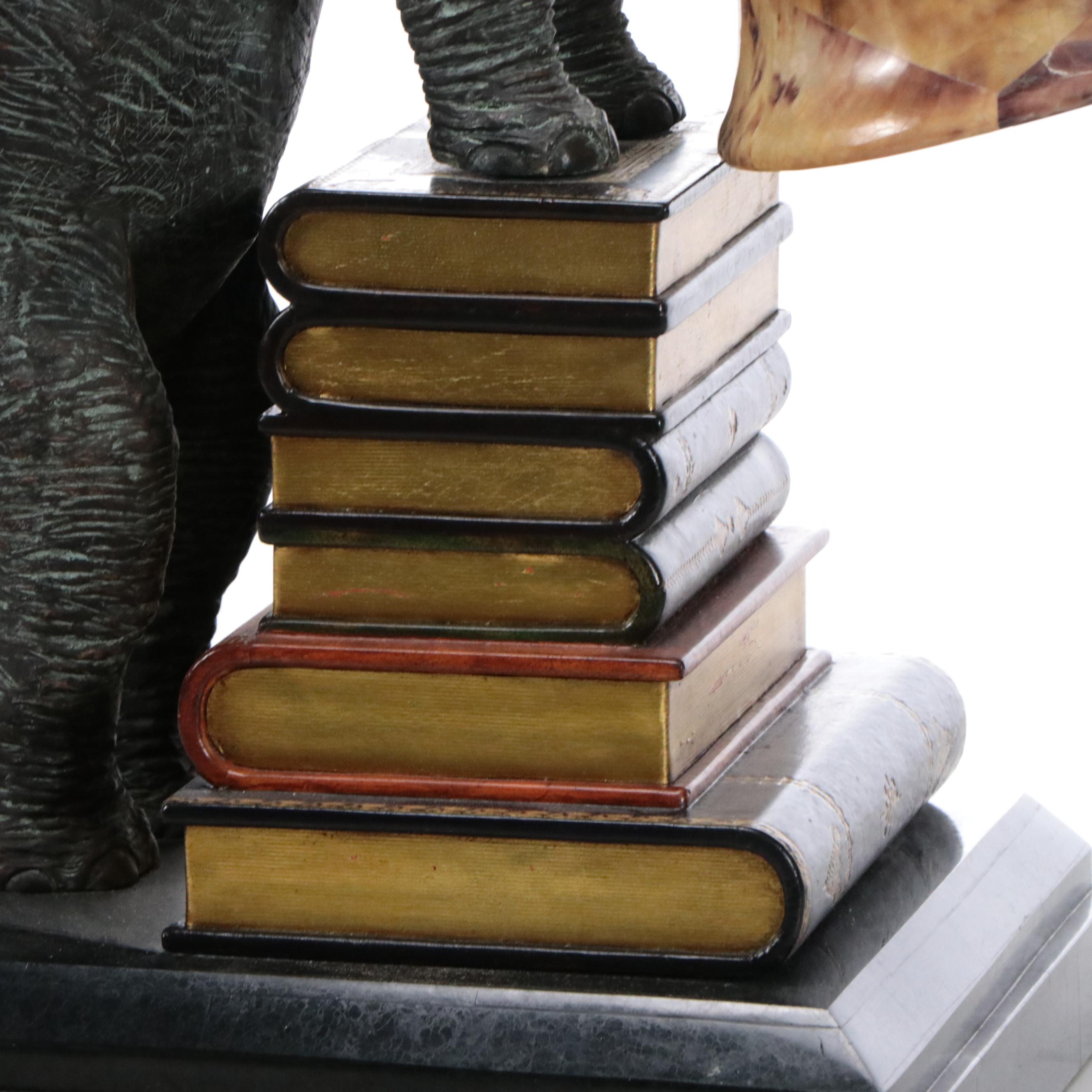 Maitland-Smith Library Elephant With Pen Shell Reading Light | EBTH