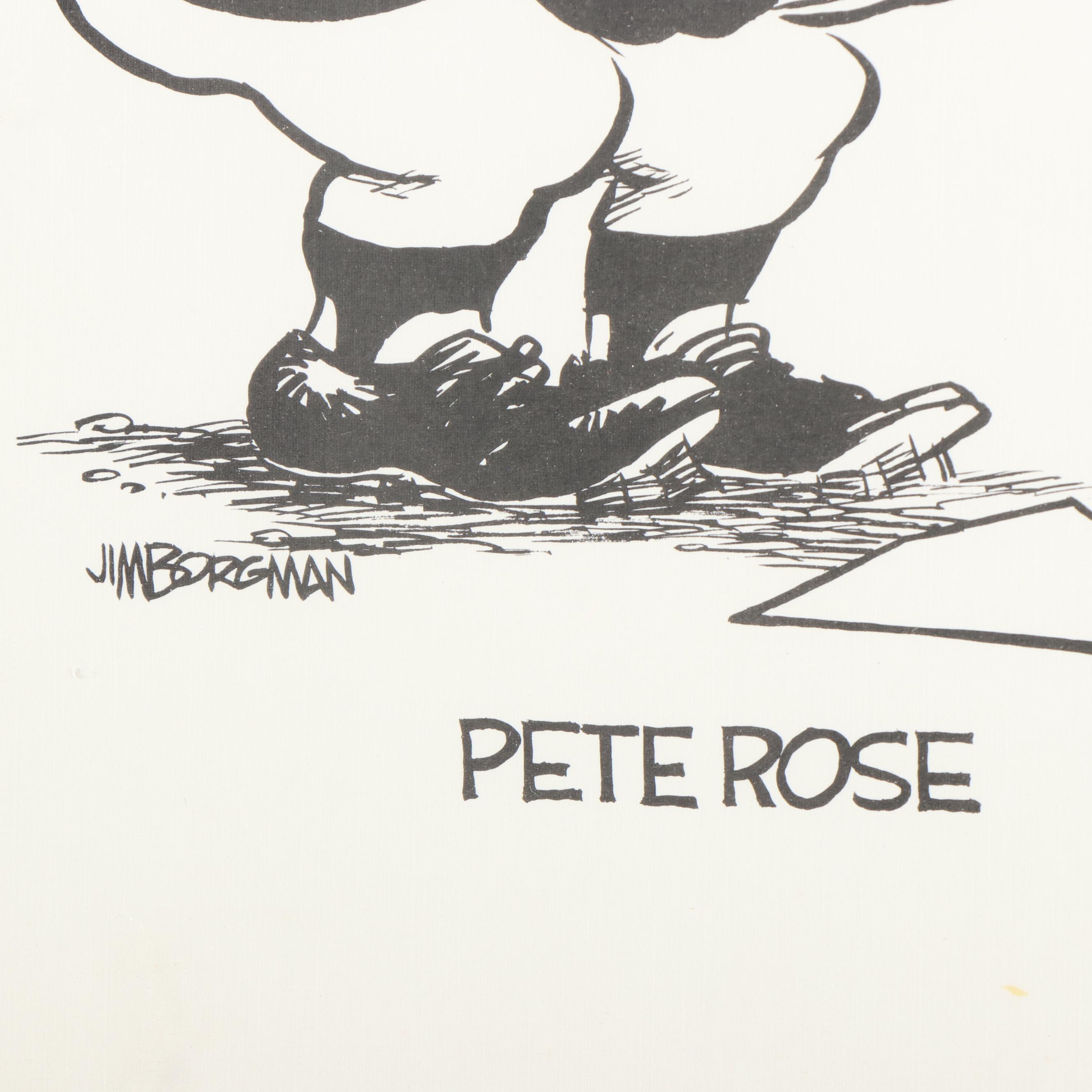 Pete Rose 4192 Cartoon Caricature Print, Jim Borgman, Cincinnati, 1985 ...