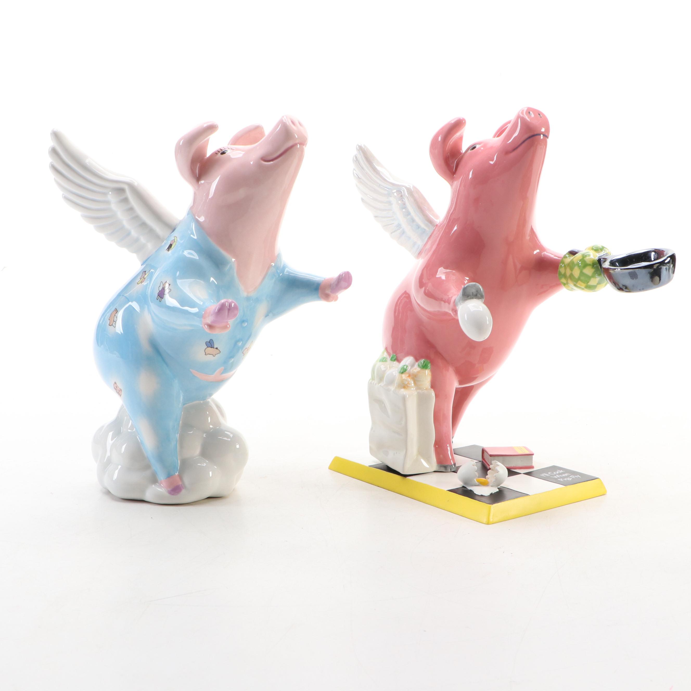 The Big Pigs "Swan Lake" with Other Ceramic Flying Pig–Shaped Coin ...
