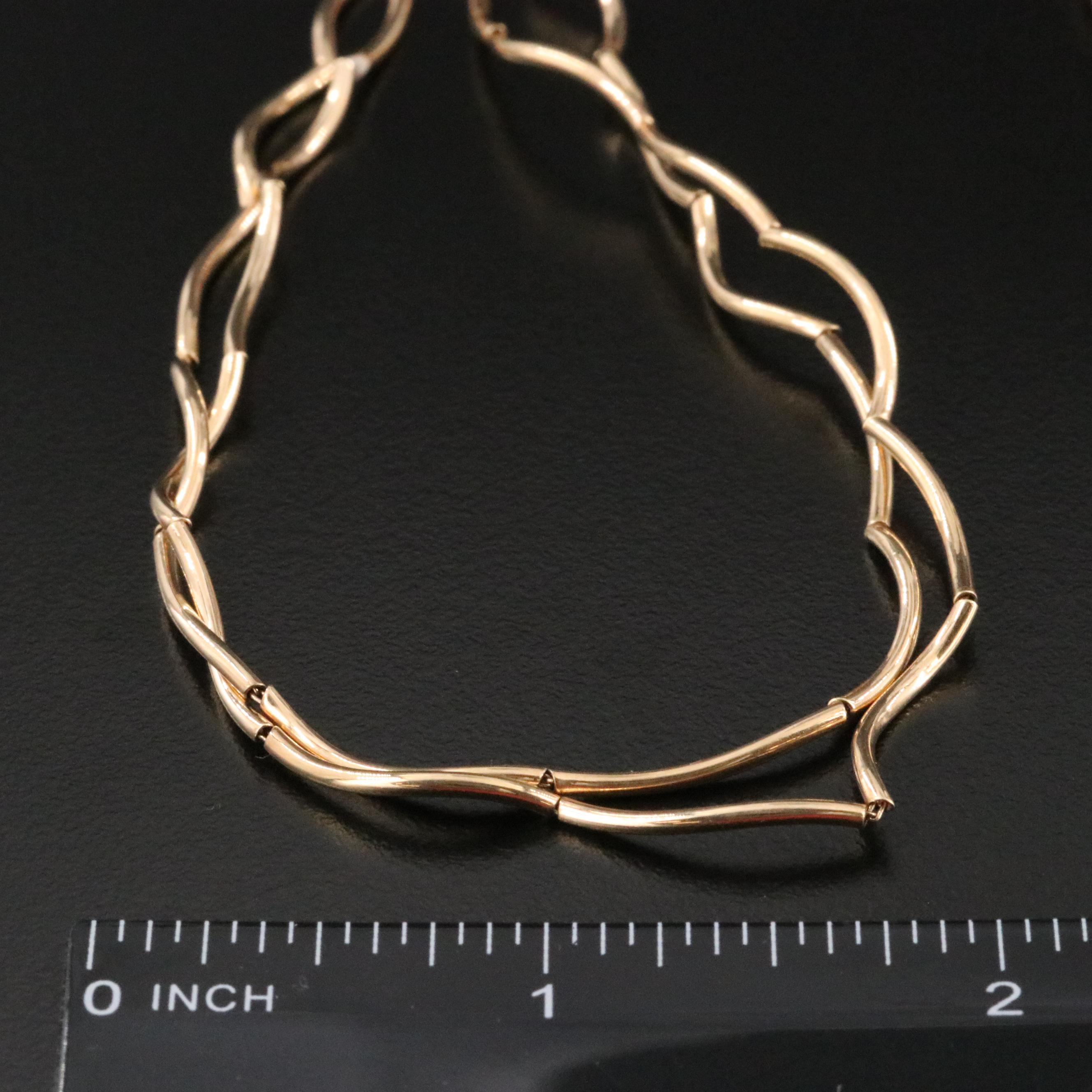 Rope Length 18K Wave Link Necklace | EBTH