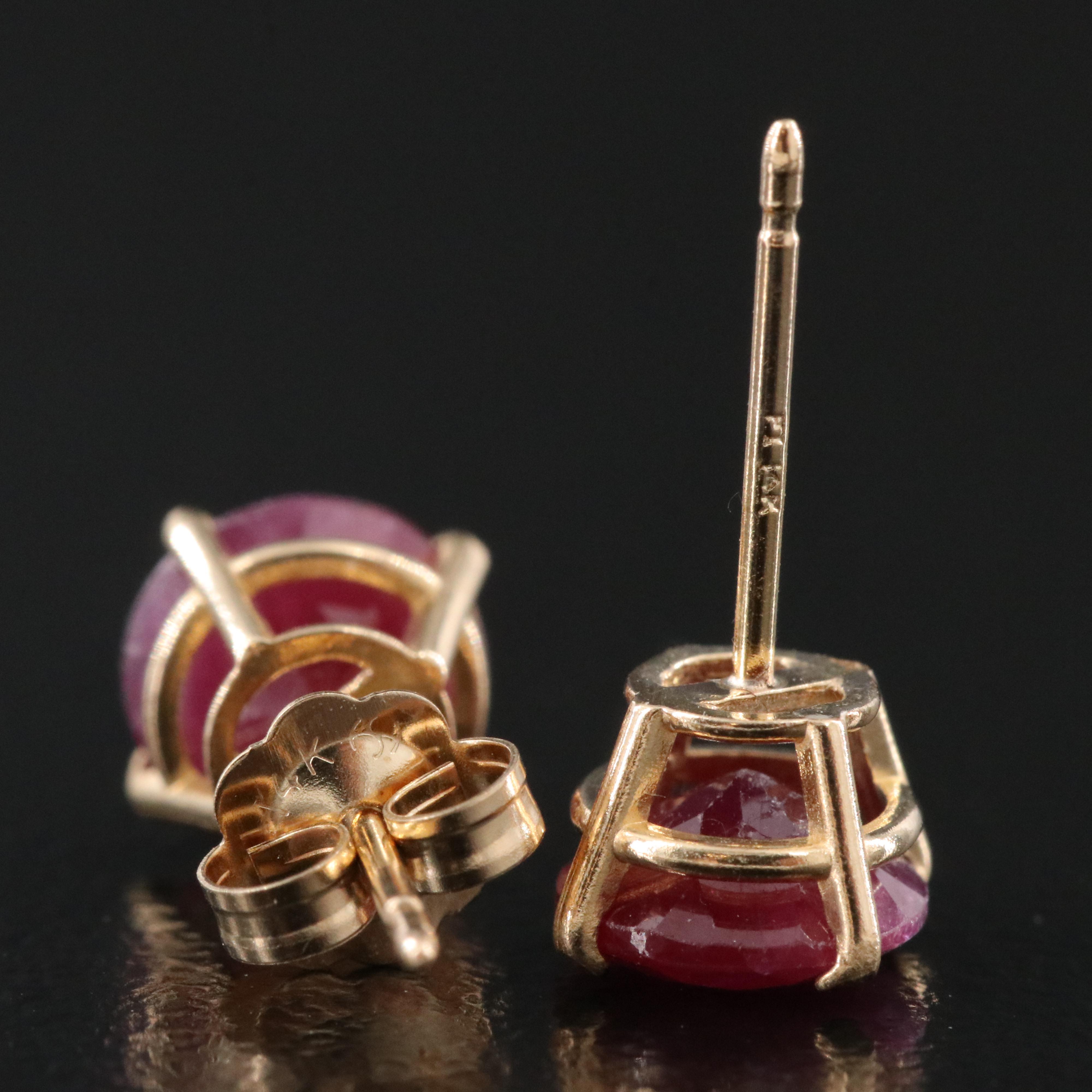 14K Ruby Stud Earrings | EBTH