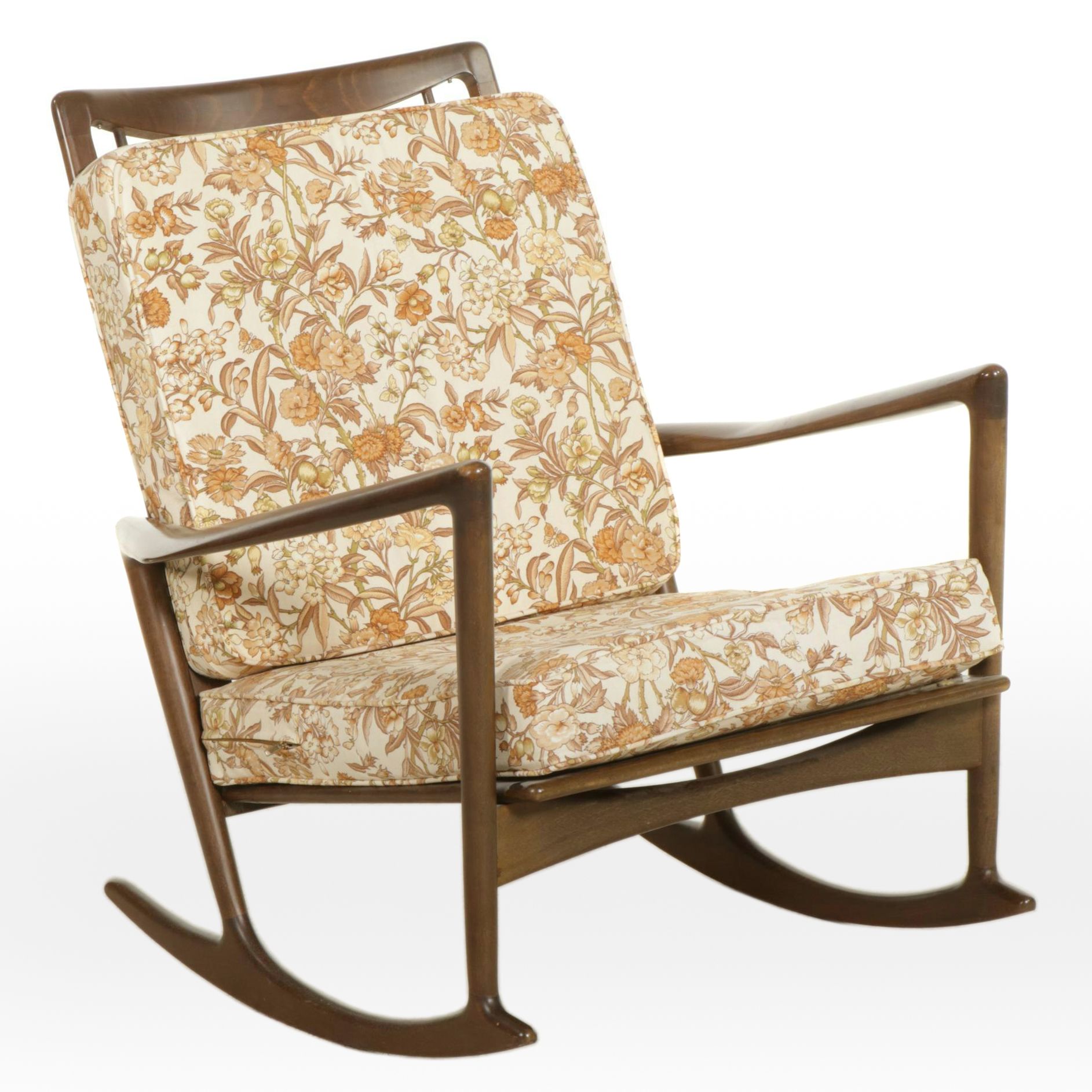 Kofod Larsen for Selig Mid Century Modern Walnut Rocking Chair | EBTH