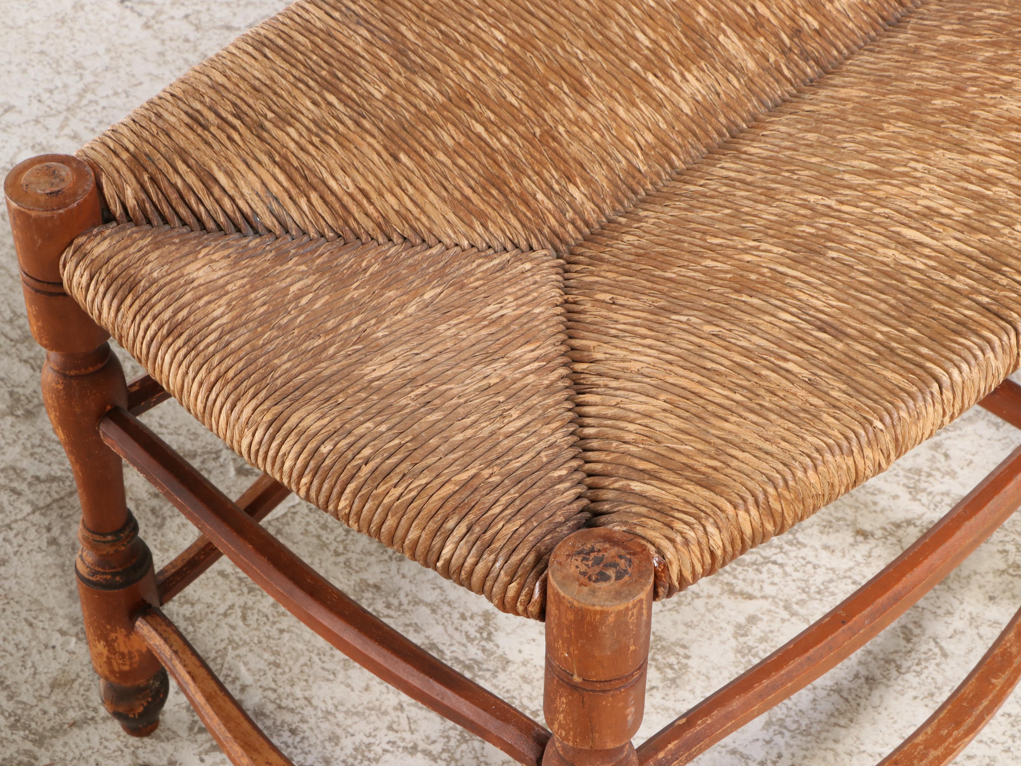 French Provincial Style Rush Bottom Settee with Chairs and Bench | EBTH