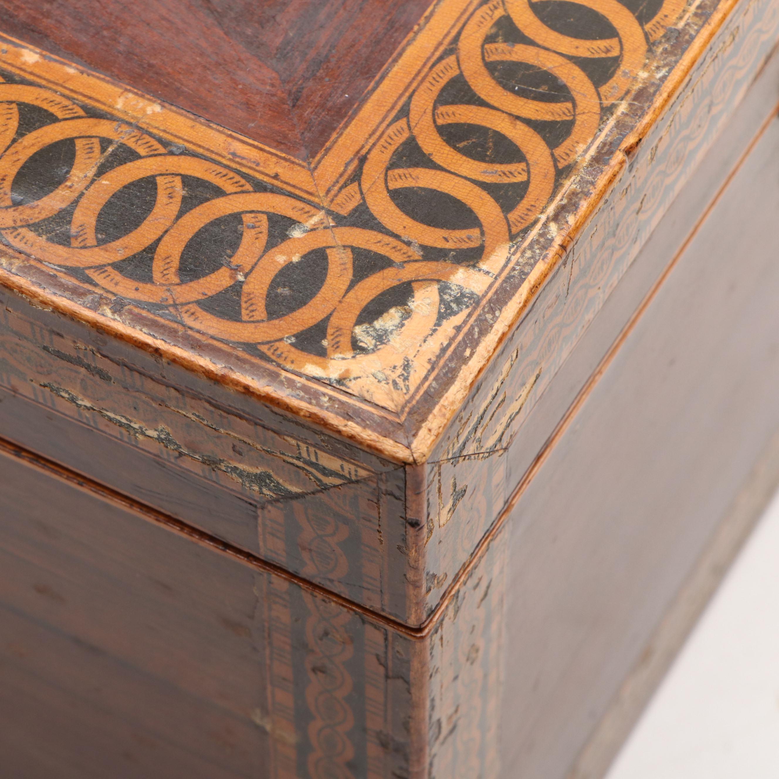 Decorative Wooden Hinged Box with Greco-Roman Motif | EBTH