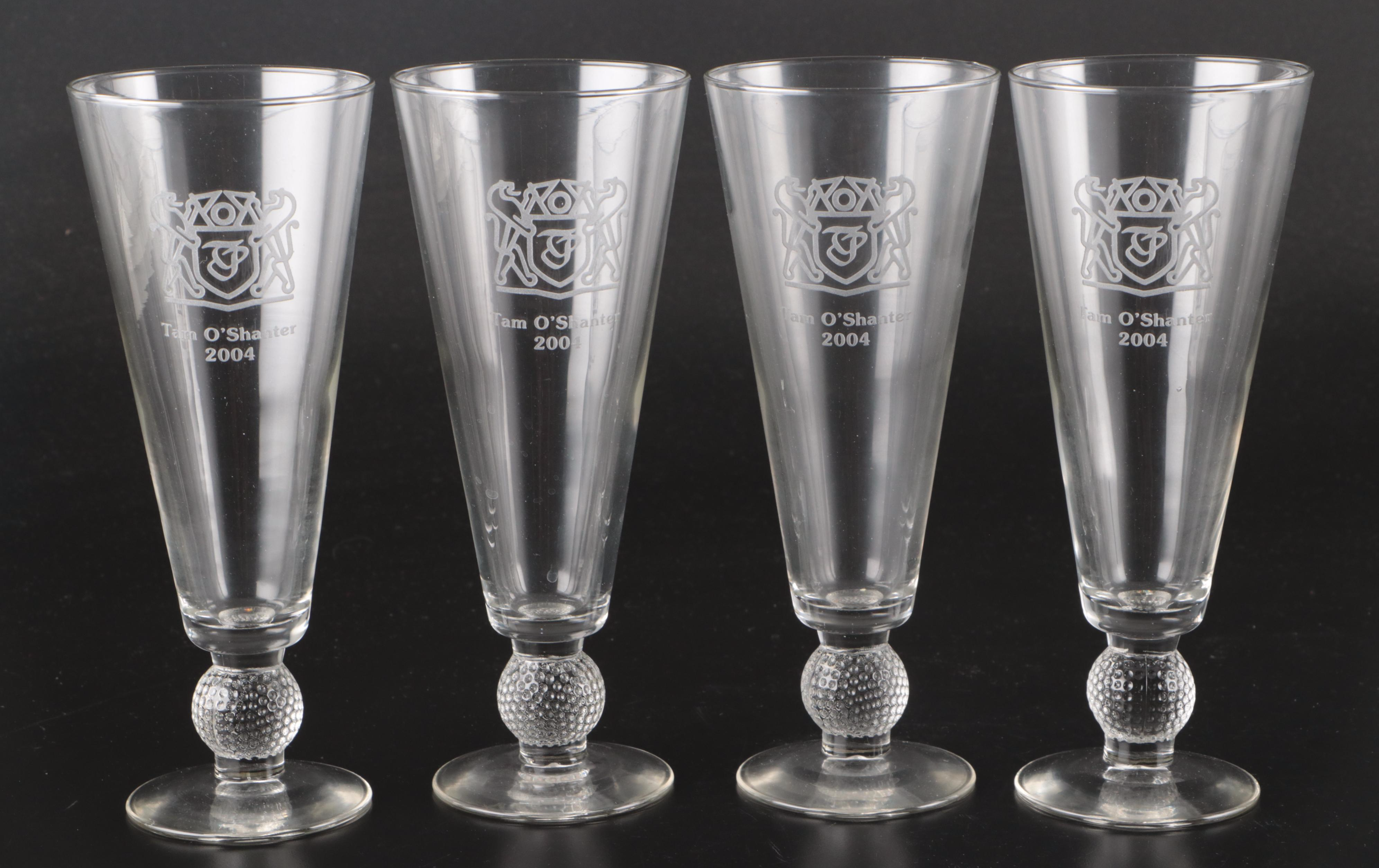 "Tam O'Shanter 2004" Engraved Glass Pilsner Glasses with Golf Ball ...