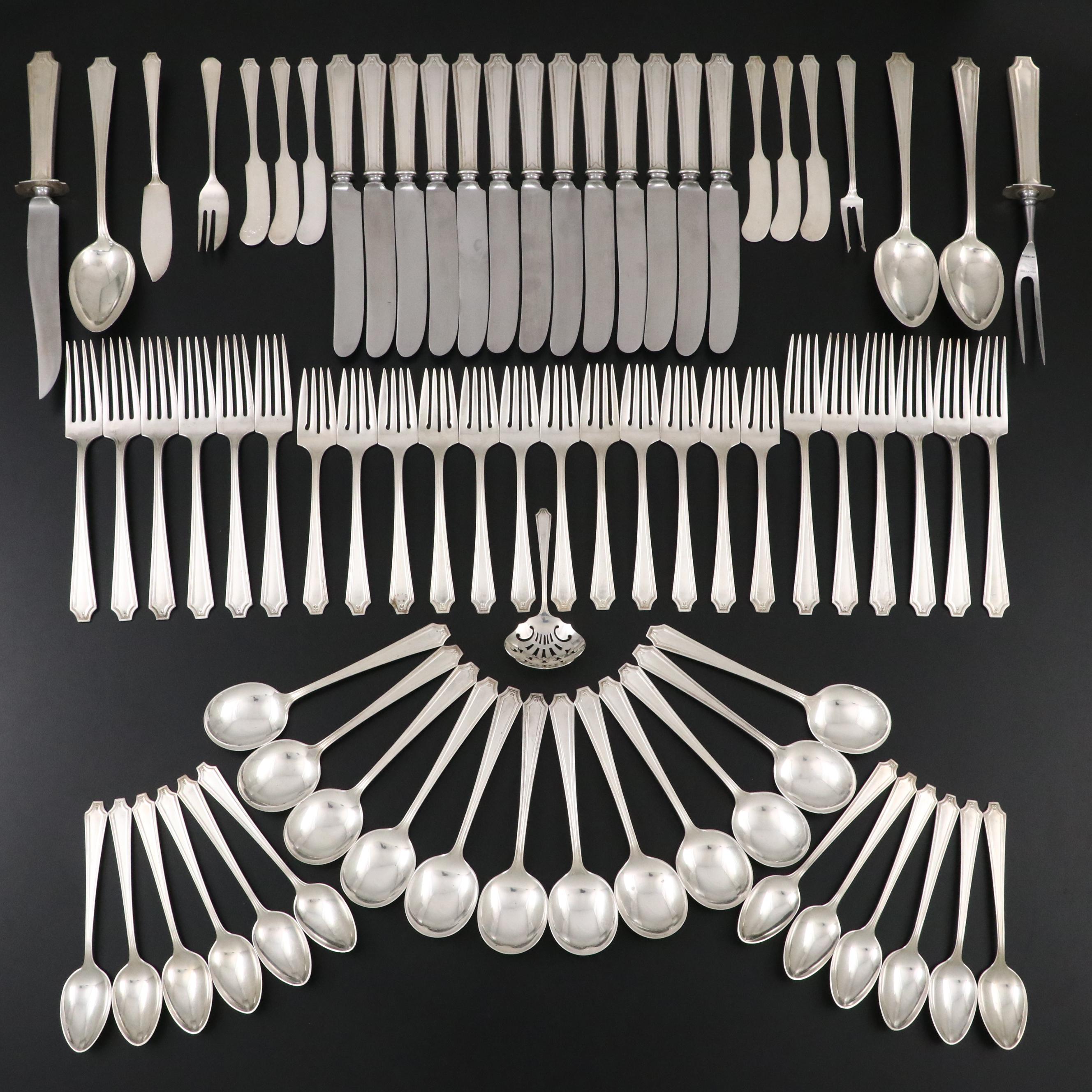 Gorham "King Albert" Sterling Silver Flatware with Silver Plate Pastry ...