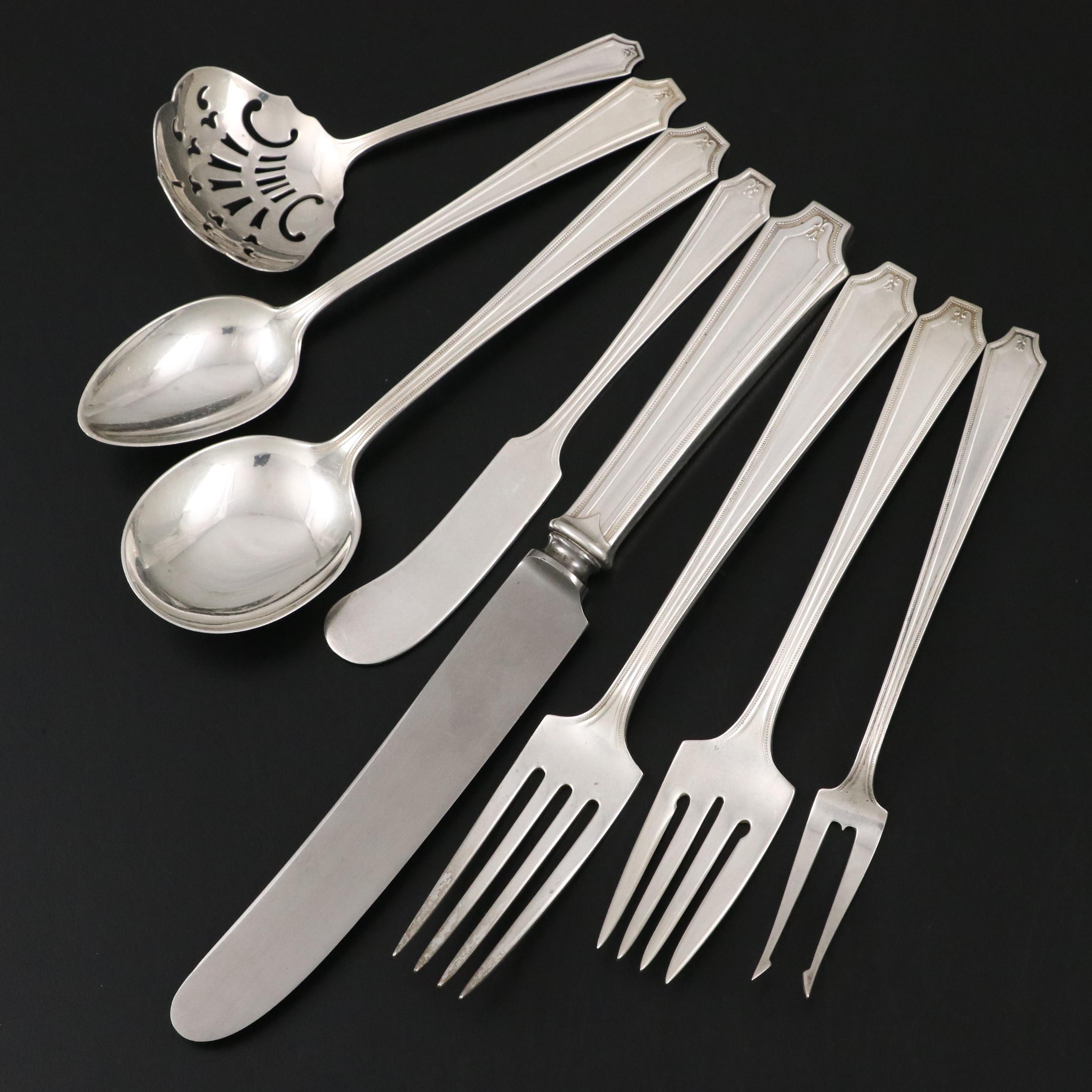 Gorham "King Albert" Sterling Silver Flatware with Silver Plate Pastry ...