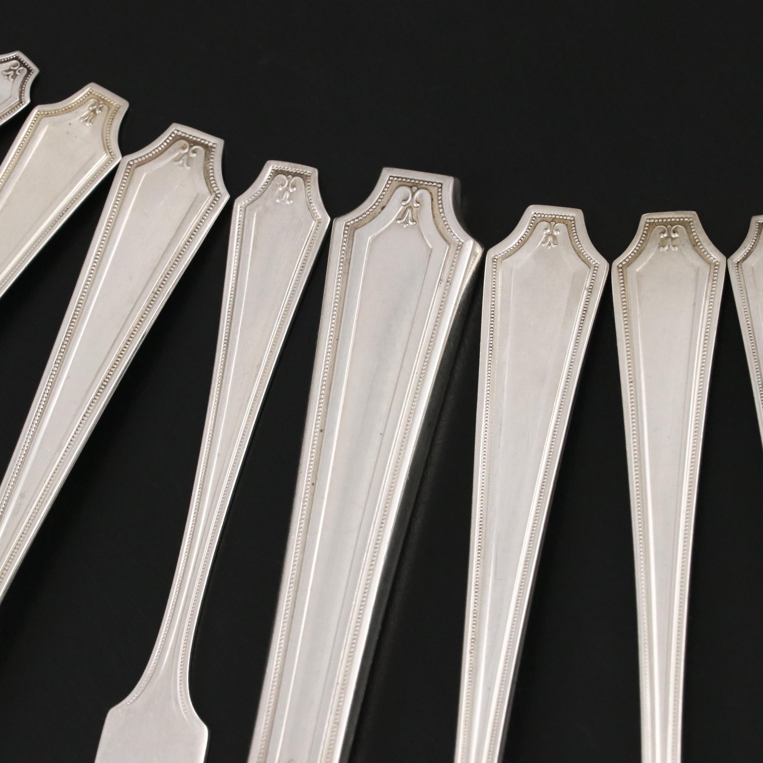 Gorham "King Albert" Sterling Silver Flatware with Silver Plate Pastry ...