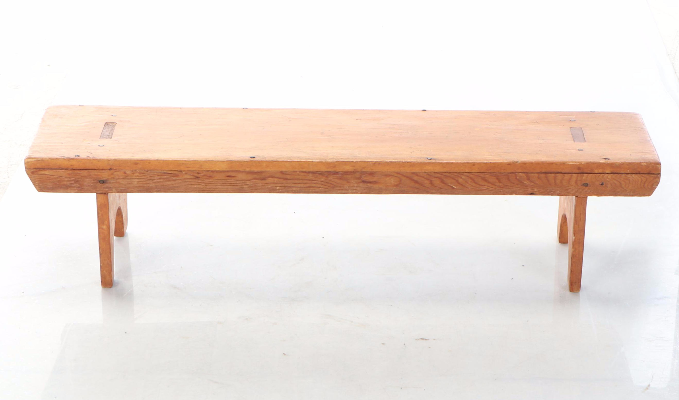 American Primitive Wood Bootjack Bench, 19th Century | EBTH