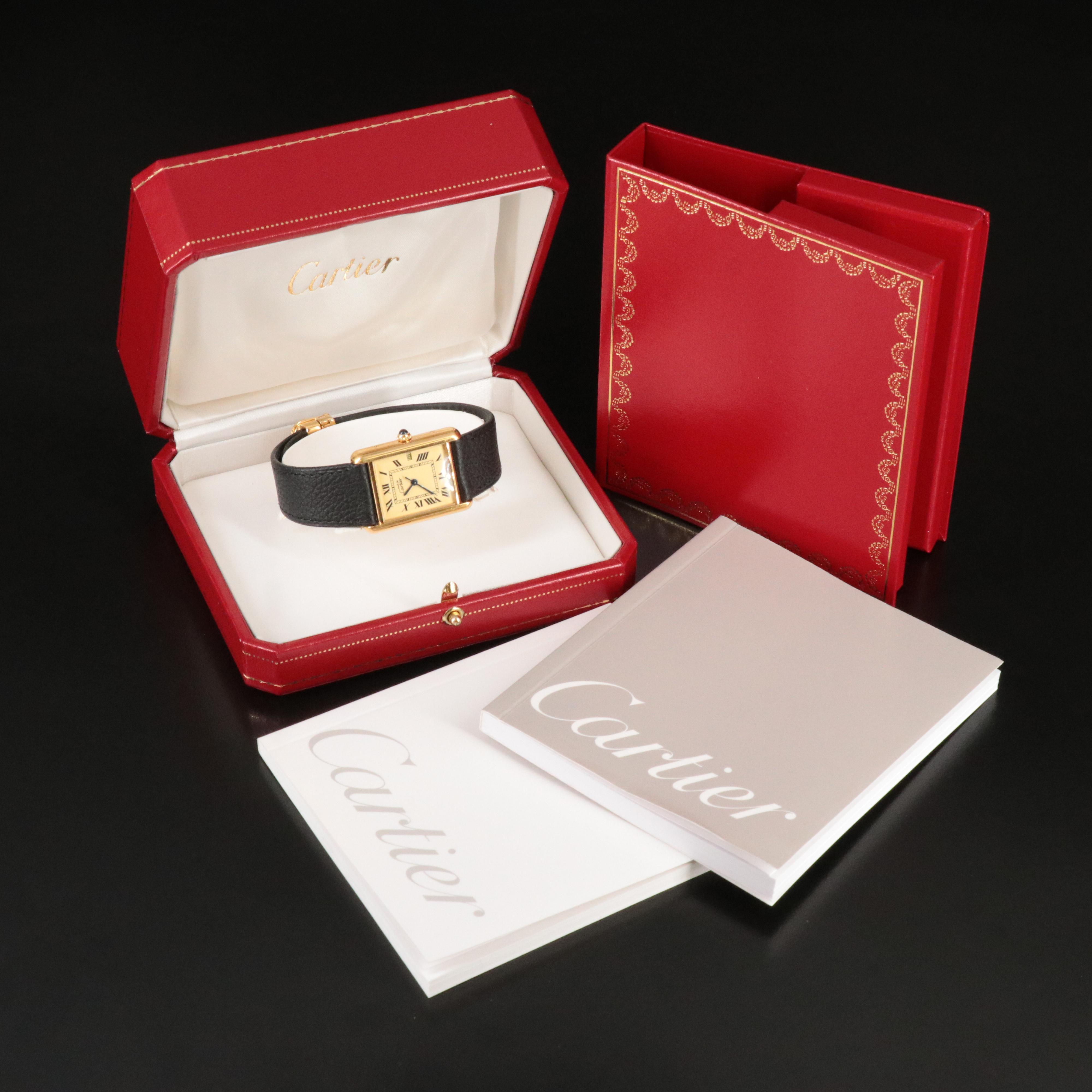 Cartier Must de Cartier Argent .925 Vermeil Tank Watch | EBTH