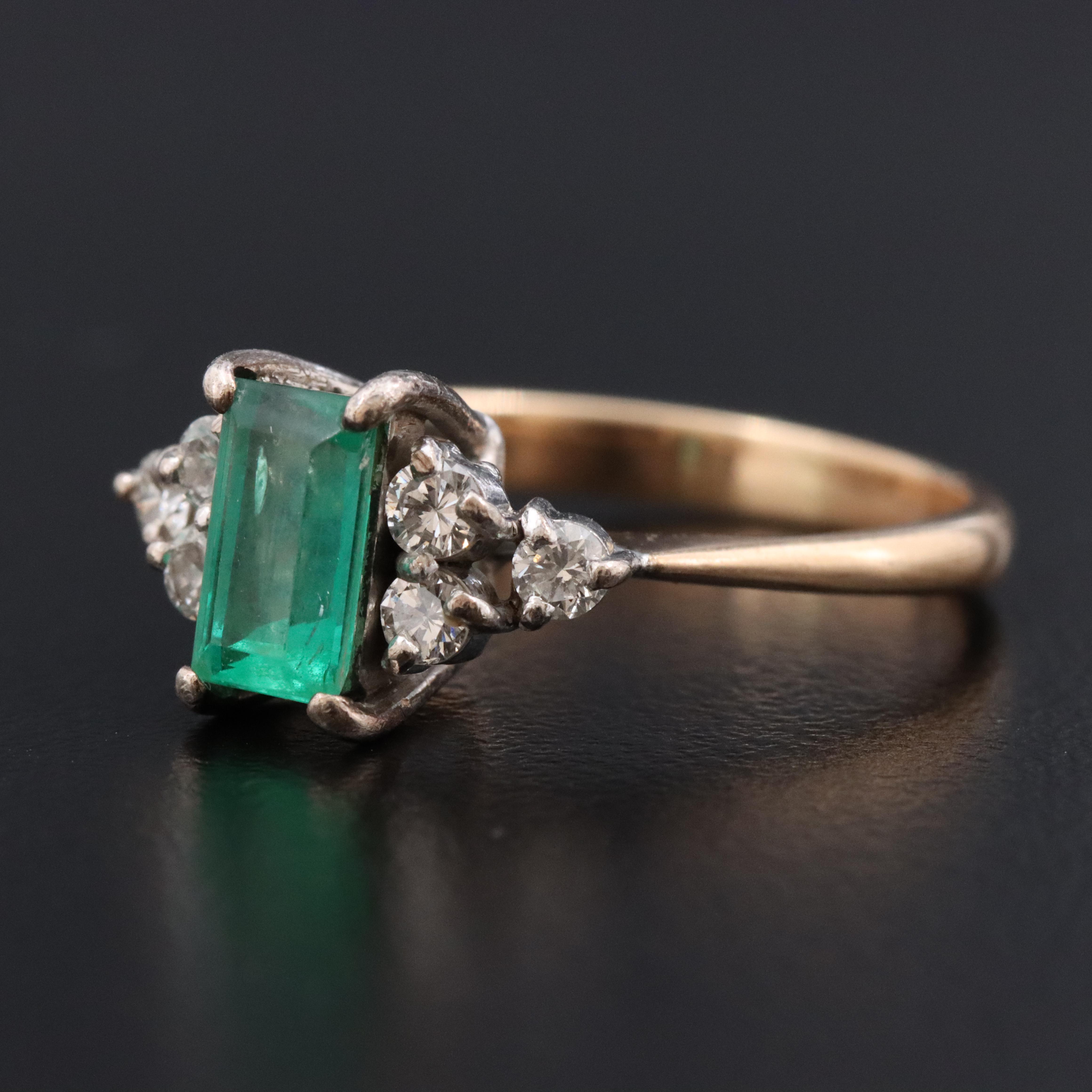 14K Emerald and Diamond Ring | EBTH