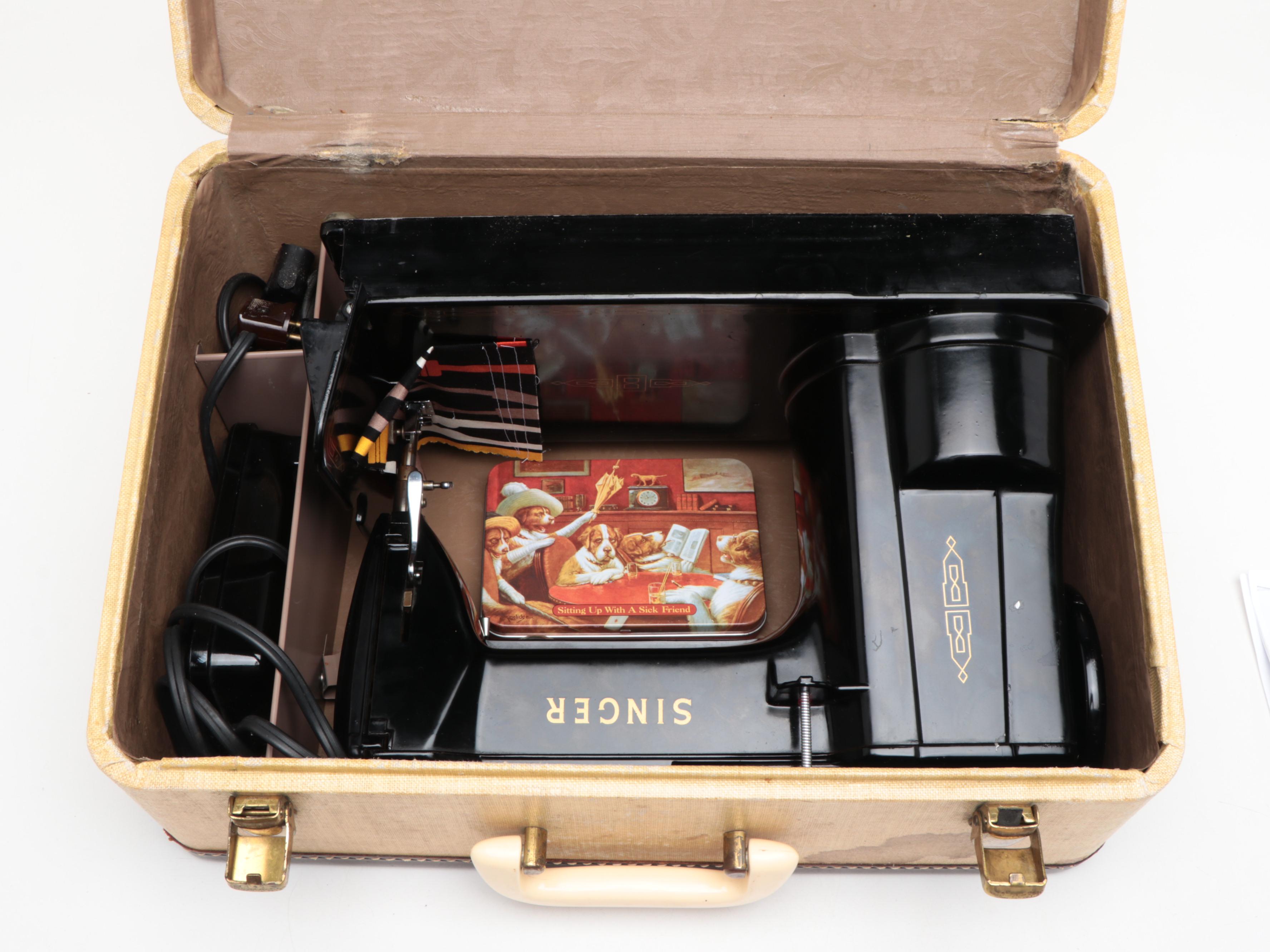 Singer Model 301A Portable Sewing Machine with Case, Mid-20th Century ...