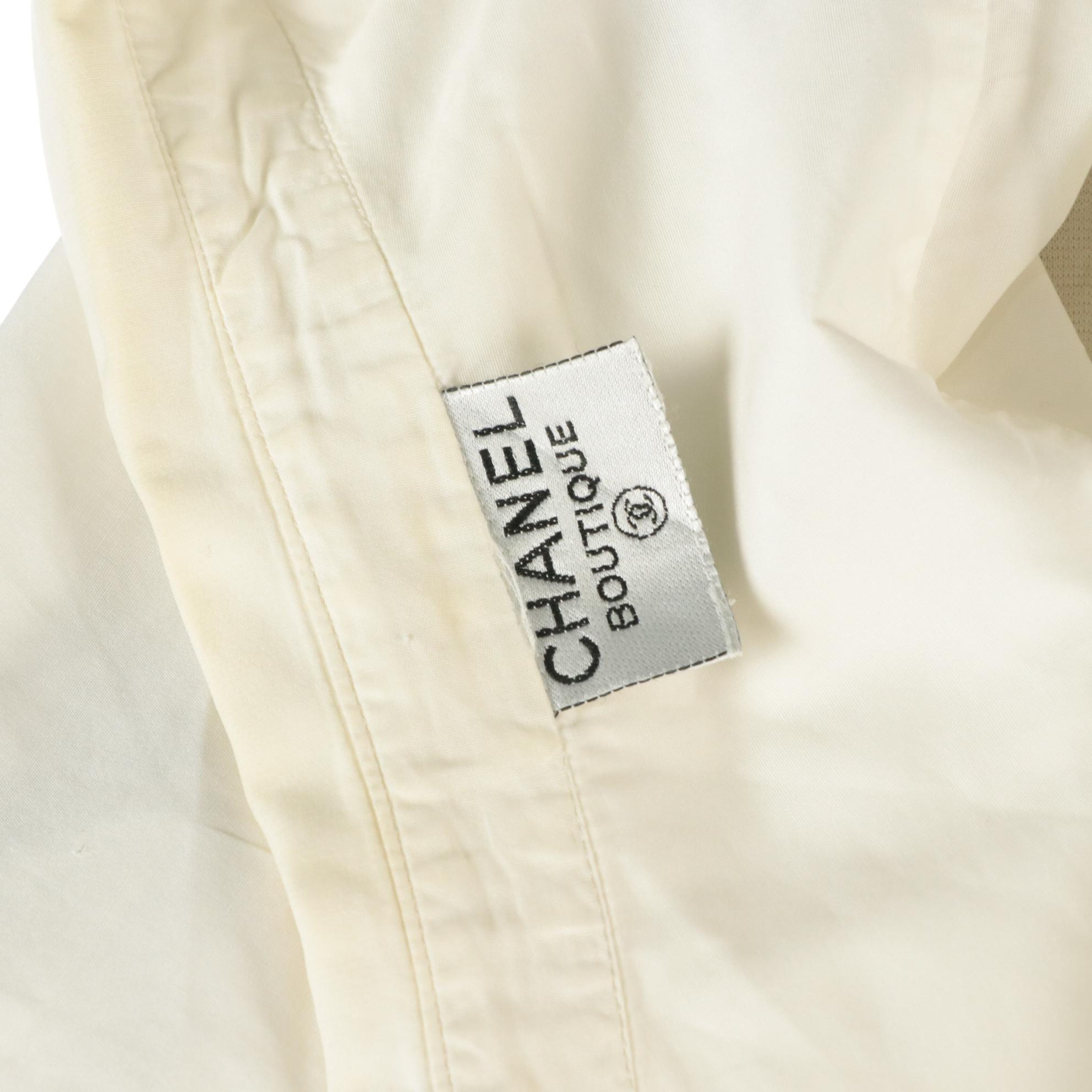 Chanel Boutique Button-Up Shirt with Embroidered Interlocking CC Logo ...