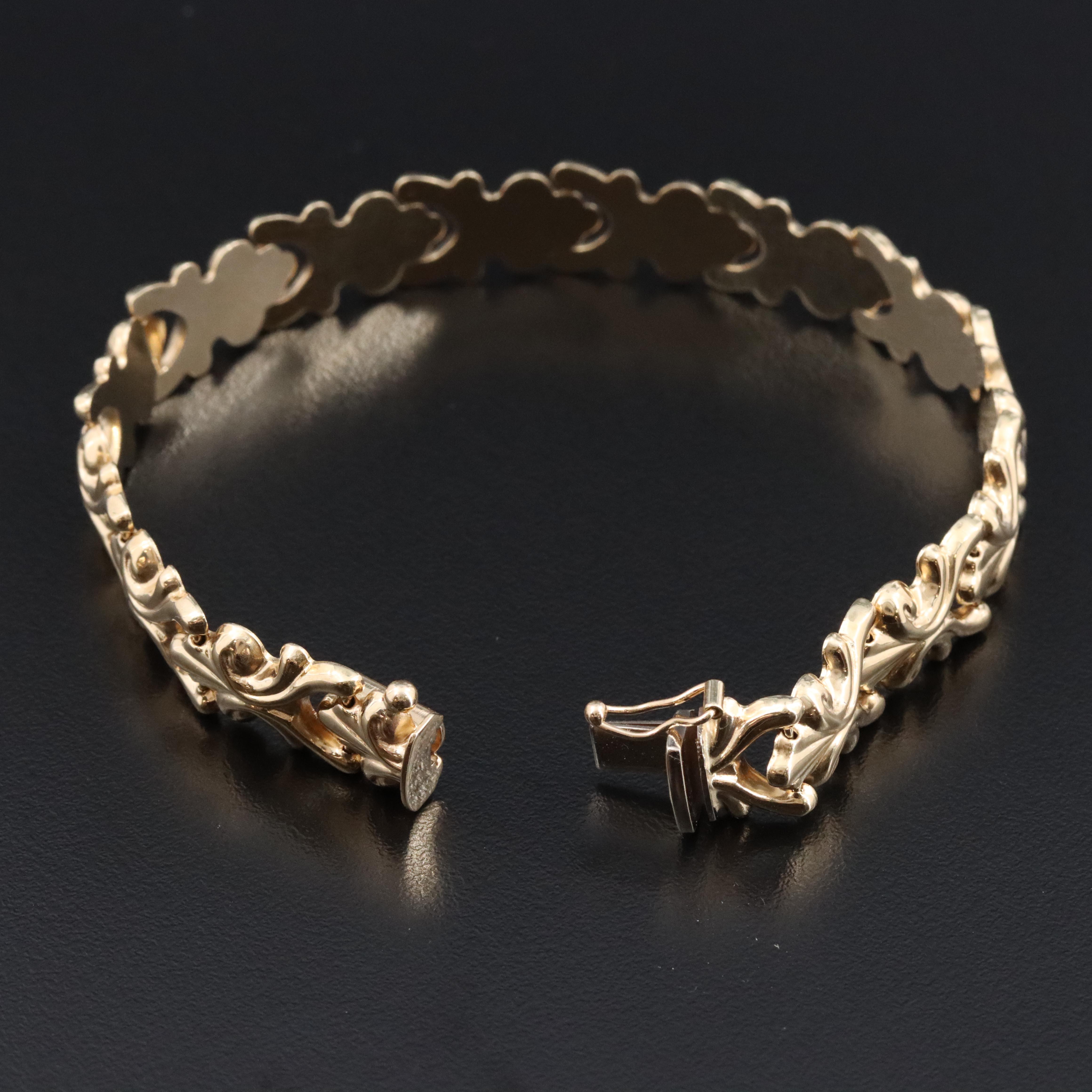 Italian Milor 14K Fancy Link Bracelet | EBTH