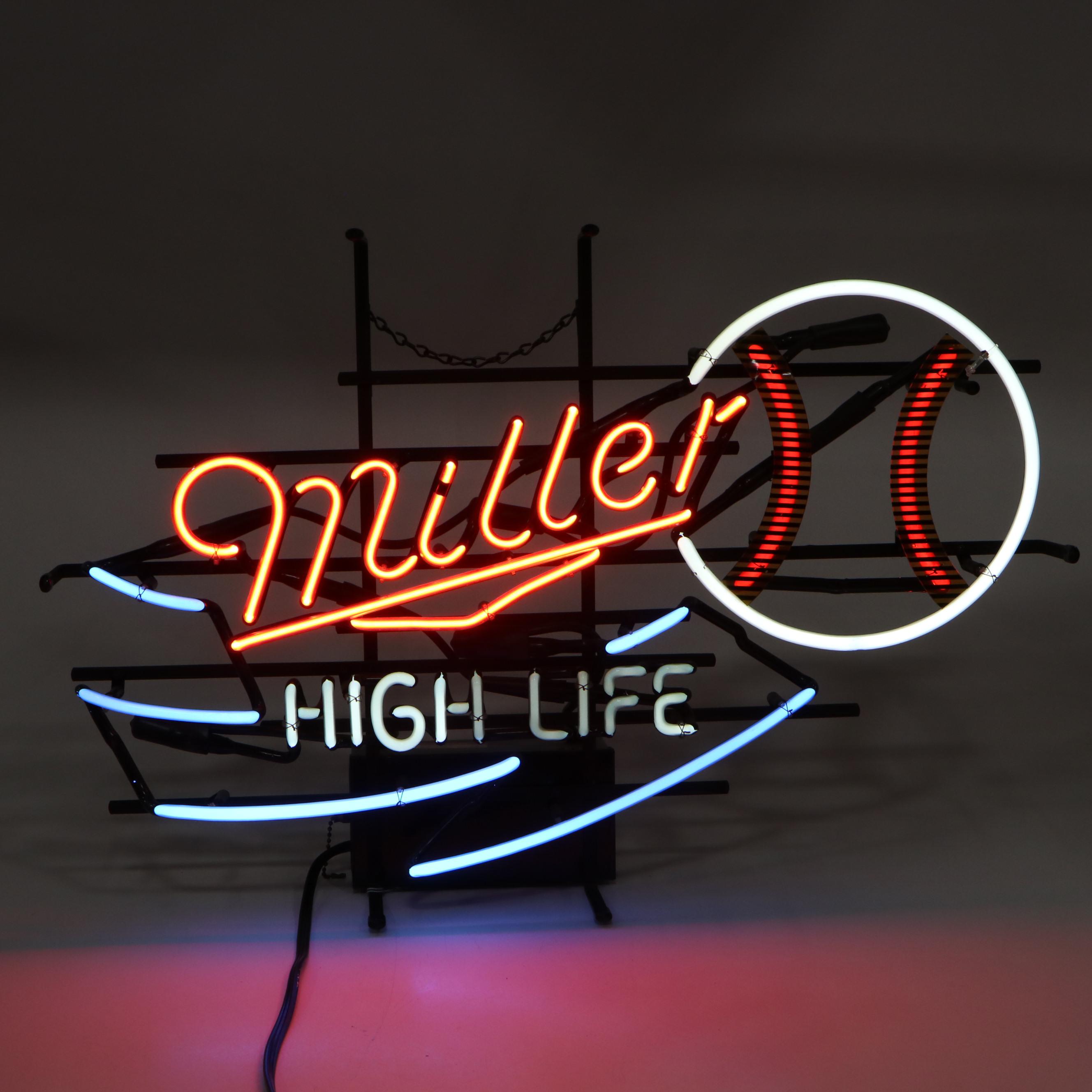 Miller High Life Baseball Illuminated Sign | EBTH