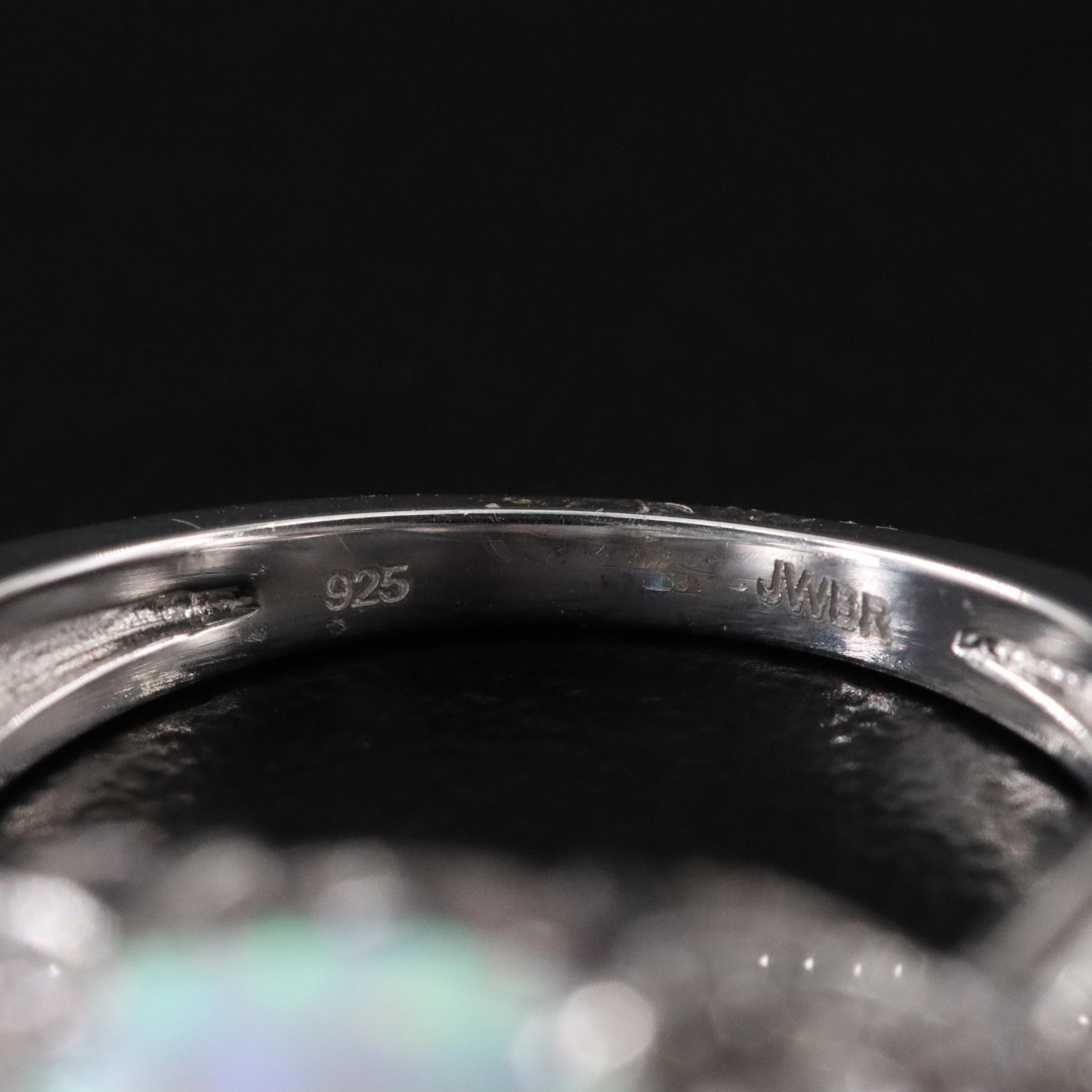 Sterling Opal and White Sapphire Ring | EBTH