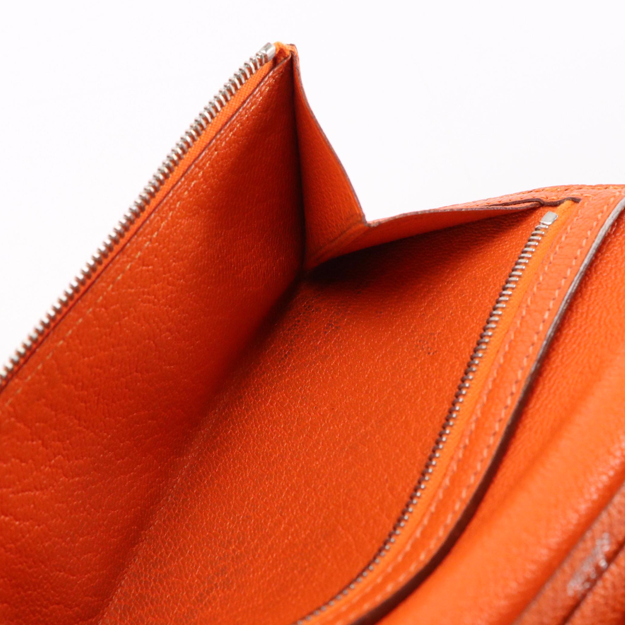 Hermès Bearn Long Wallet in Orange Chevre Mysore | EBTH