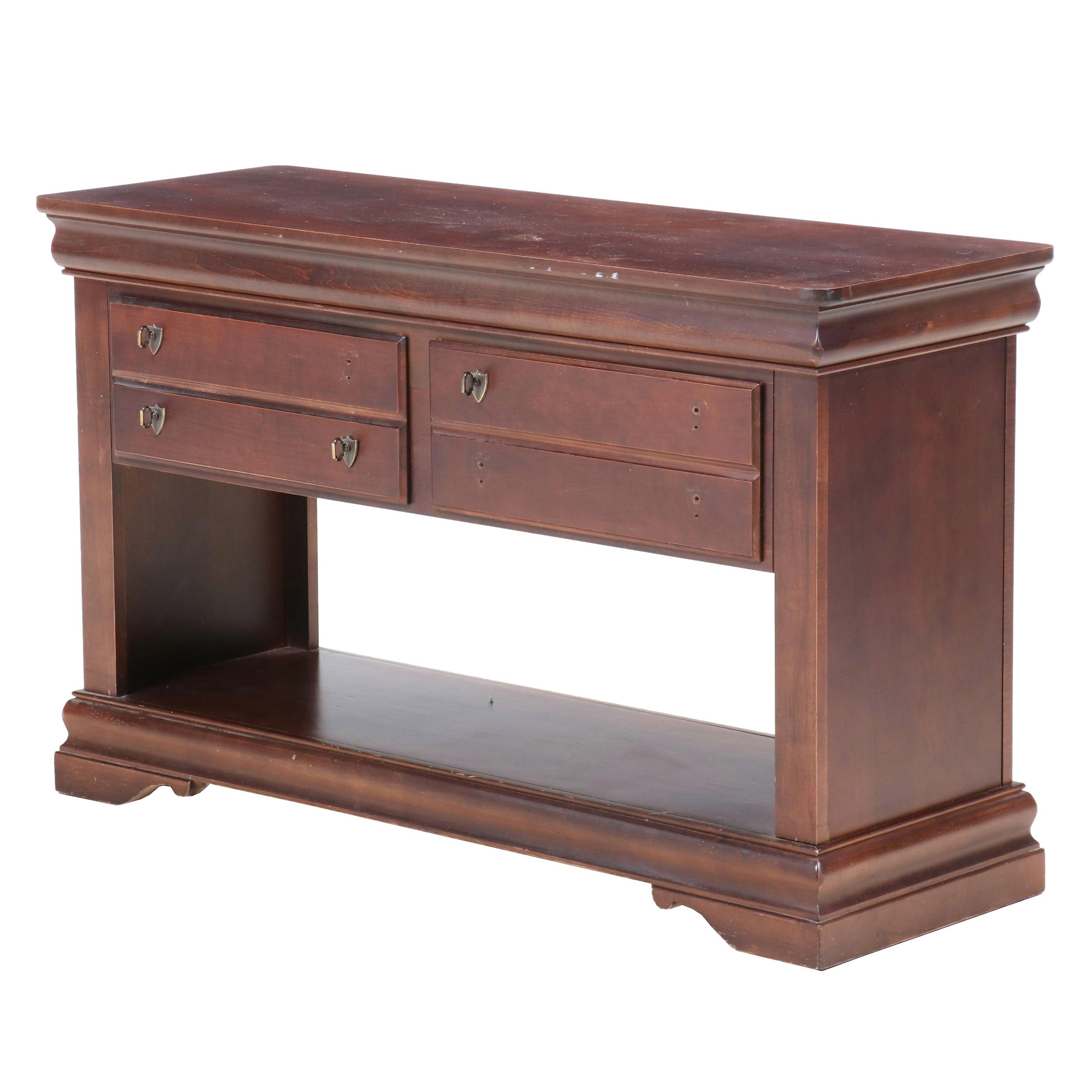 Bassett Louis Philippe Style Cherry-Stained Two-Drawer Console | EBTH