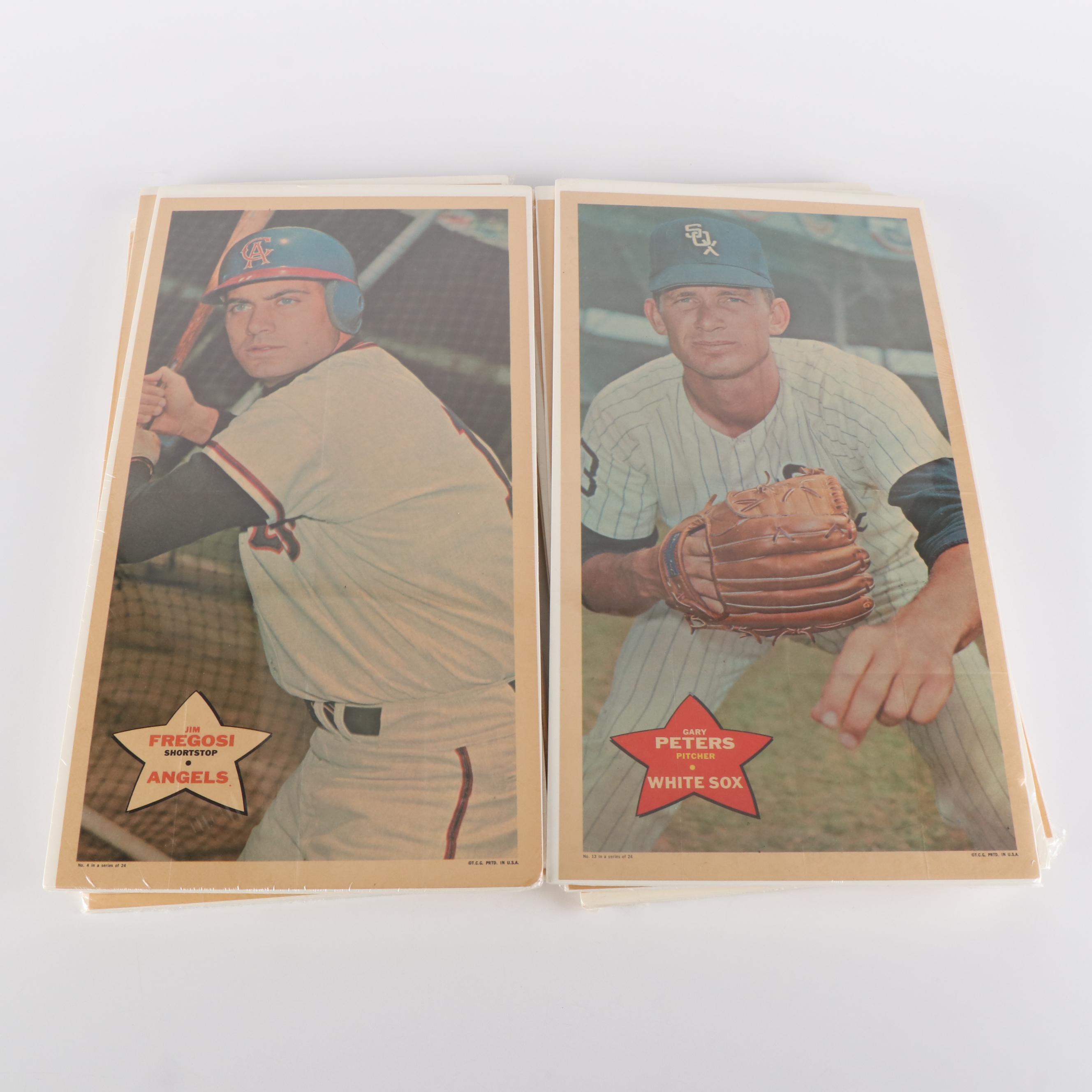 1968 Topps Baseball Posters, Mickey Mantle, Hank Aaron, Willie Mays ...