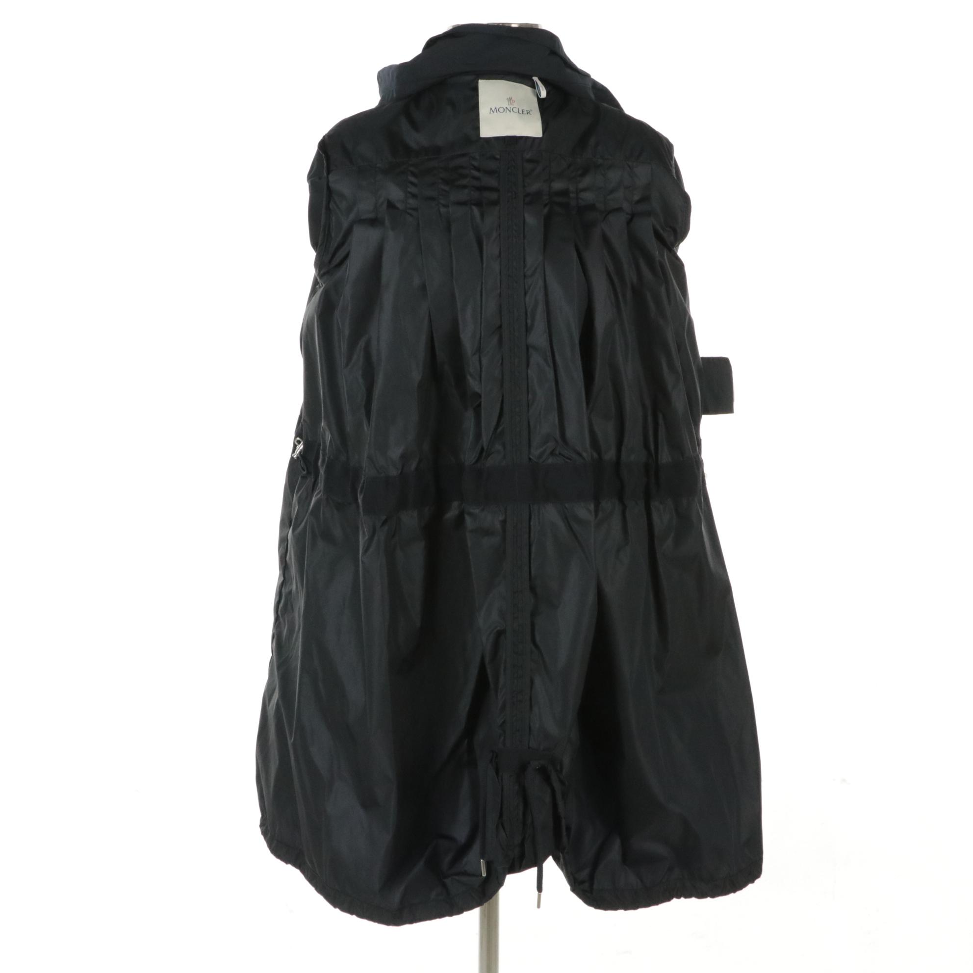 Moncler Navy Double-Breasted Raincoat with Detachable Hood | EBTH