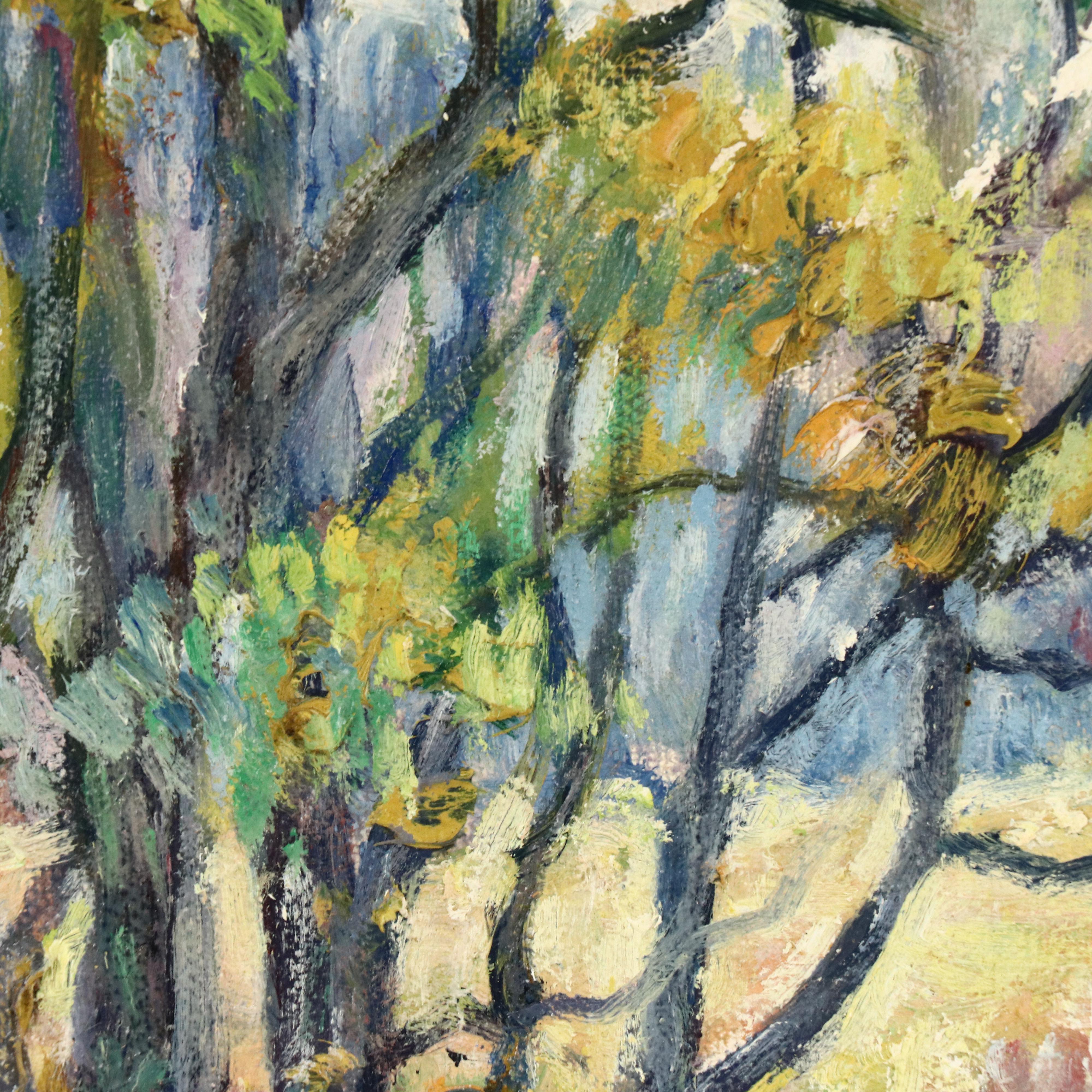 Everhart Landscape With Creek Oil Painting, 1962 | EBTH