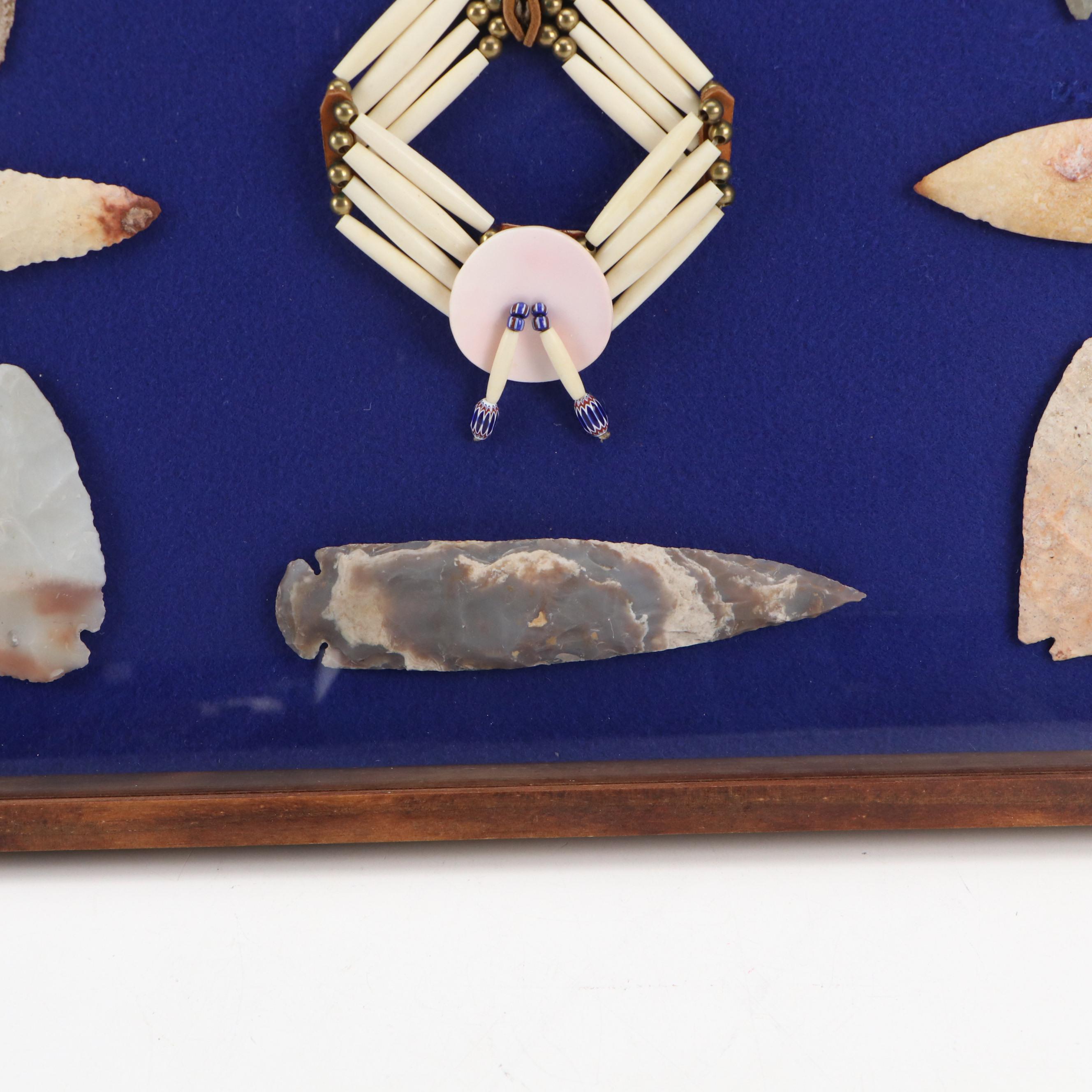 Indigenous Flint Arrowheads, Scrapers and Necklace | EBTH