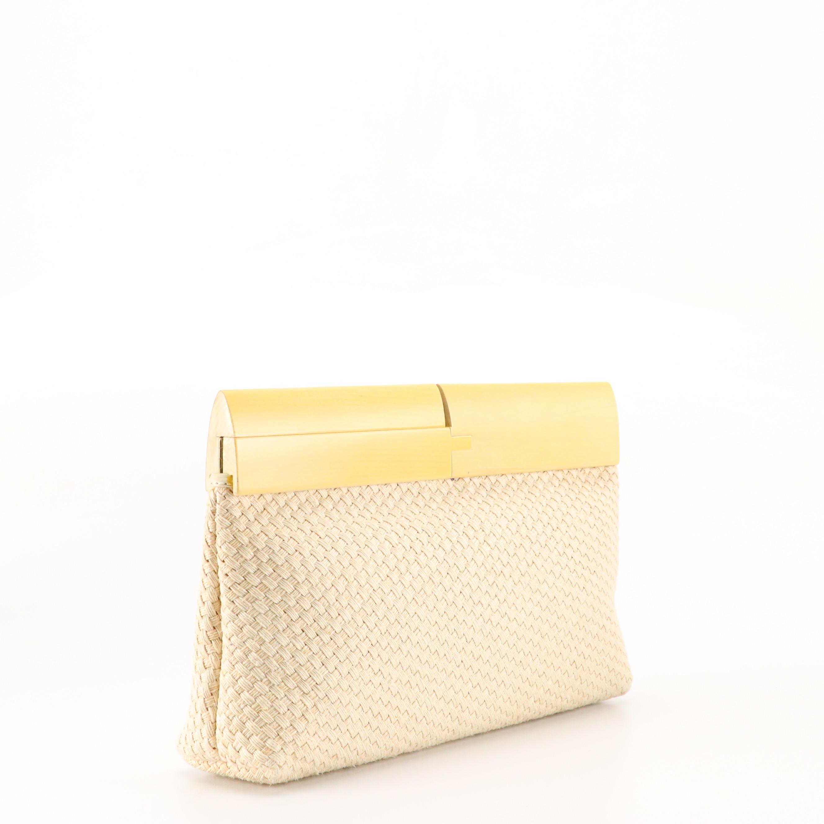 De Vecchi by Hamilton Hodge Clutch Bag in Wood and Macrame Weave | EBTH