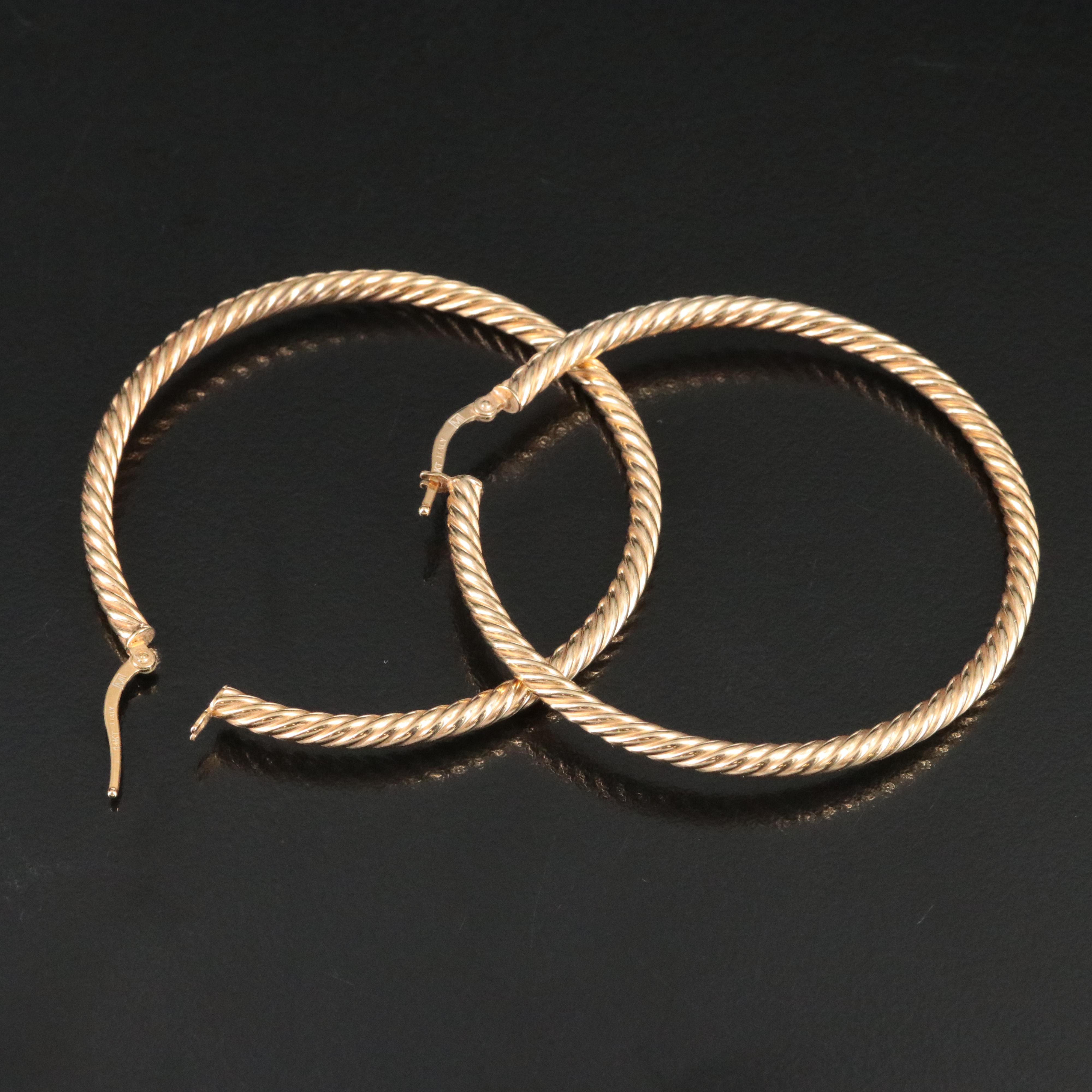Italian 14K Twist Hoops | EBTH
