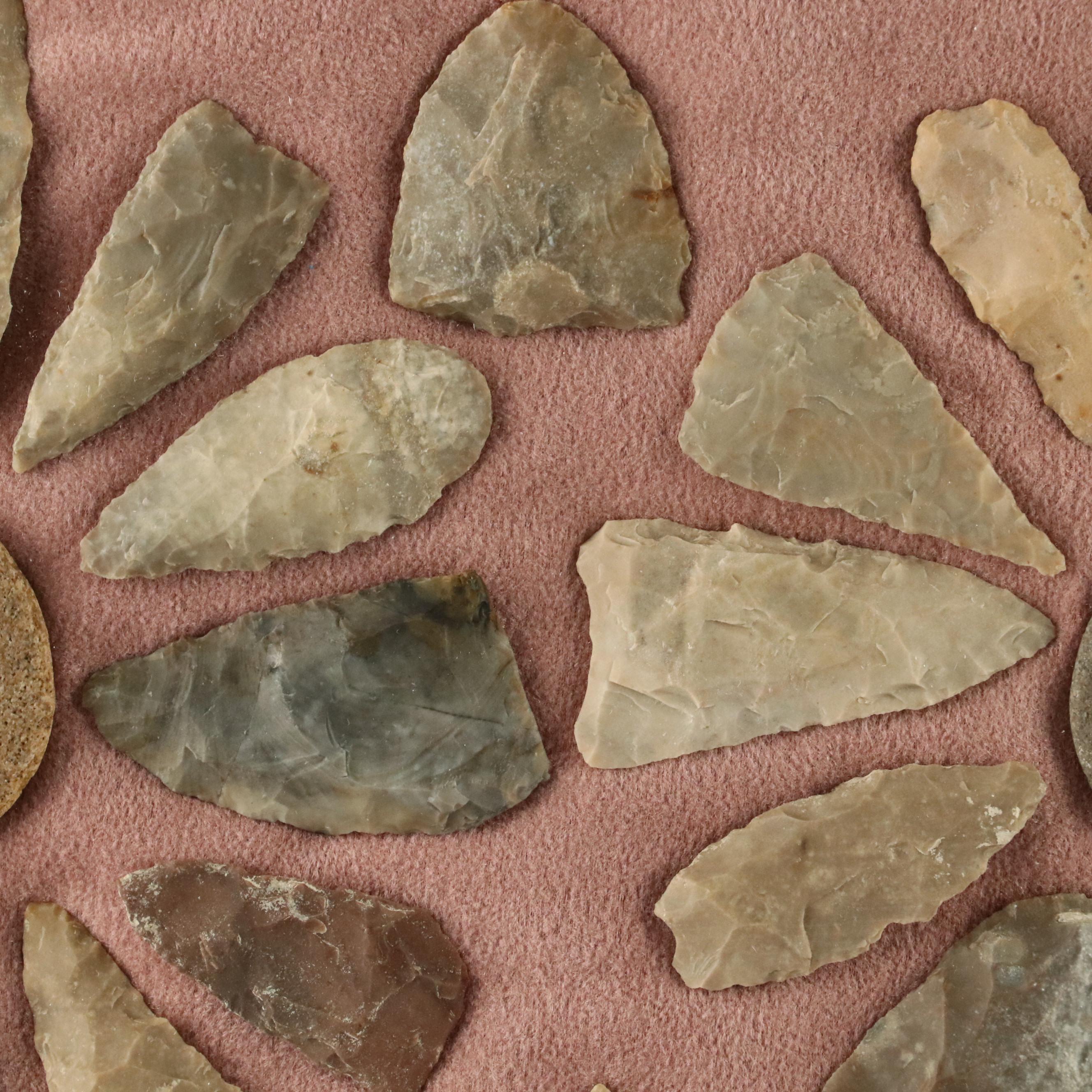 Indigenous Knapped Stone Arrowheads, Points, Scrapers and Hammerstones ...