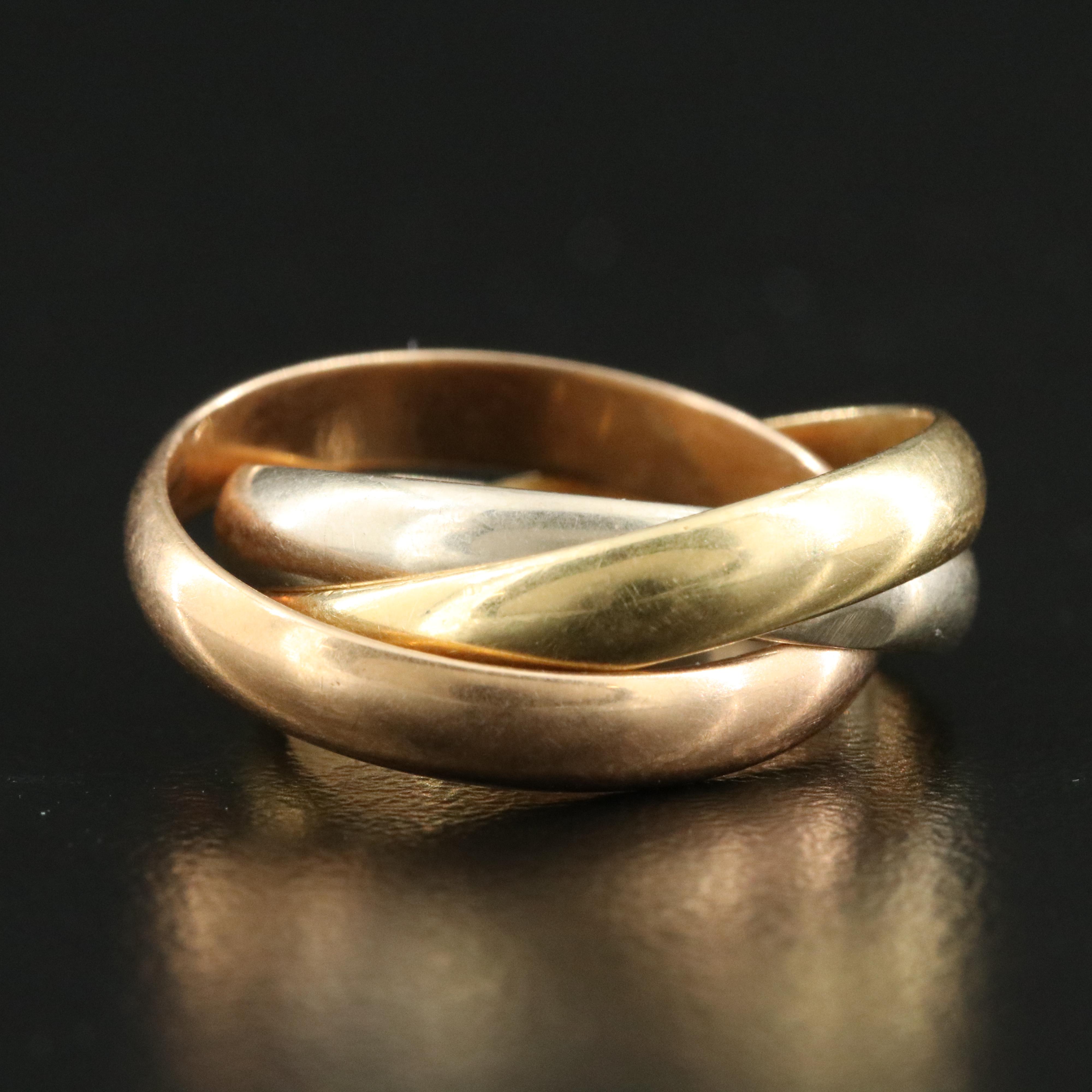 Cartier Must de Cartier 18K Tri-Color Trinity Ring | EBTH