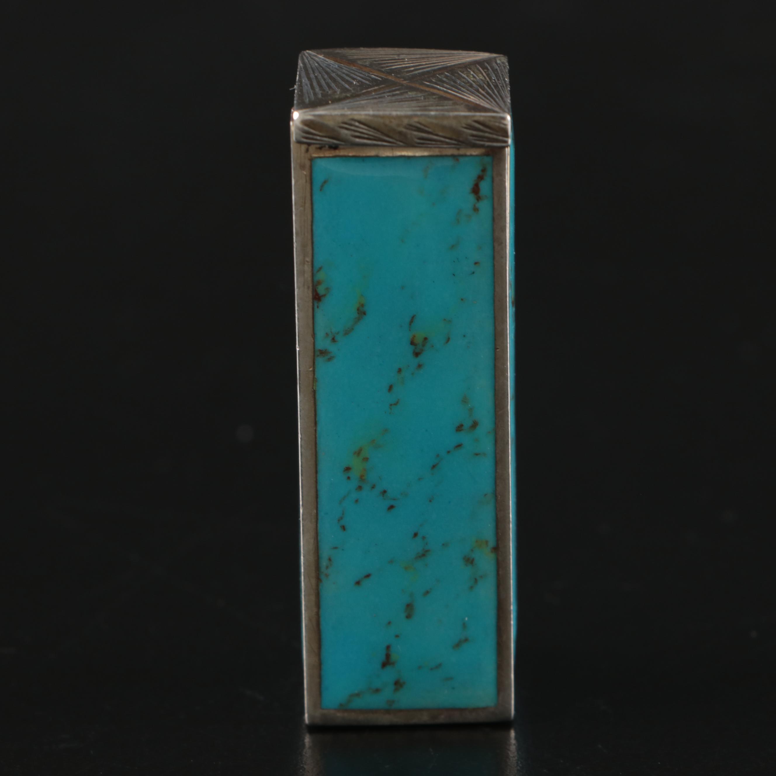 Southwestern Turquoise and Engraved 800 Silver Lipstick Cases | EBTH