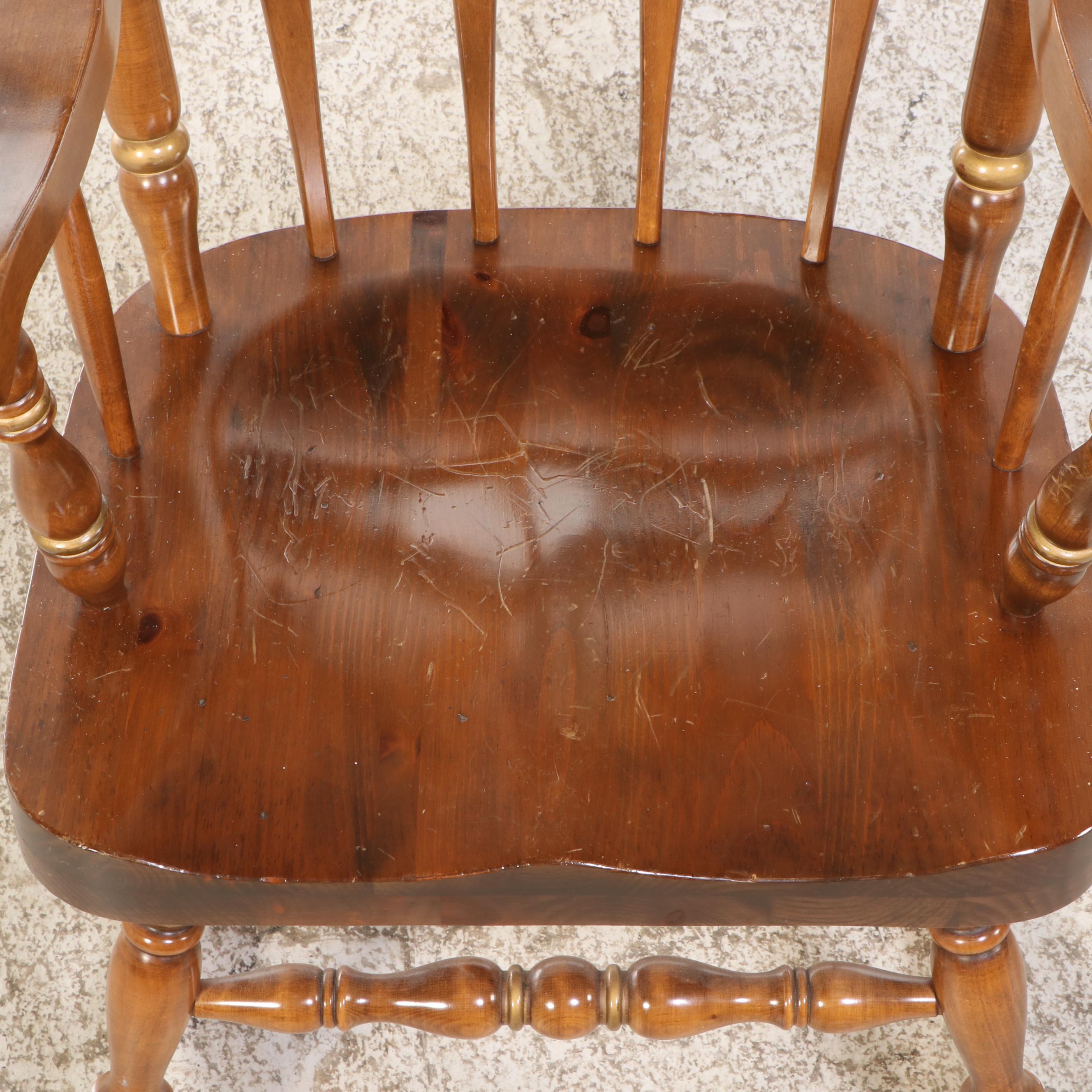 S. Bent & Bros. Colonial Style Gilt-Stenciled Rocking Chair, Mid-20th ...