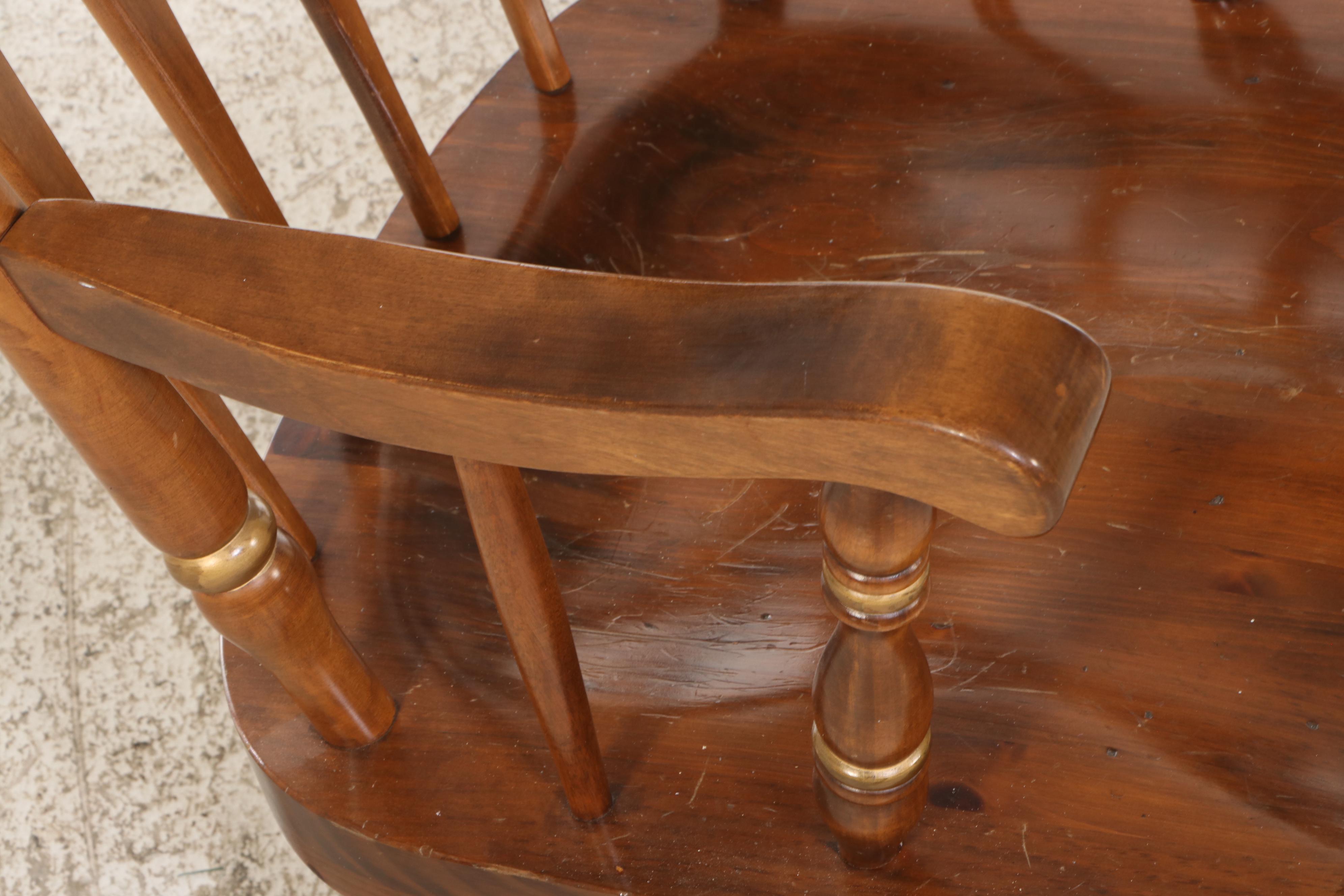 S. Bent & Bros. Colonial Style Gilt-Stenciled Rocking Chair, Mid-20th ...