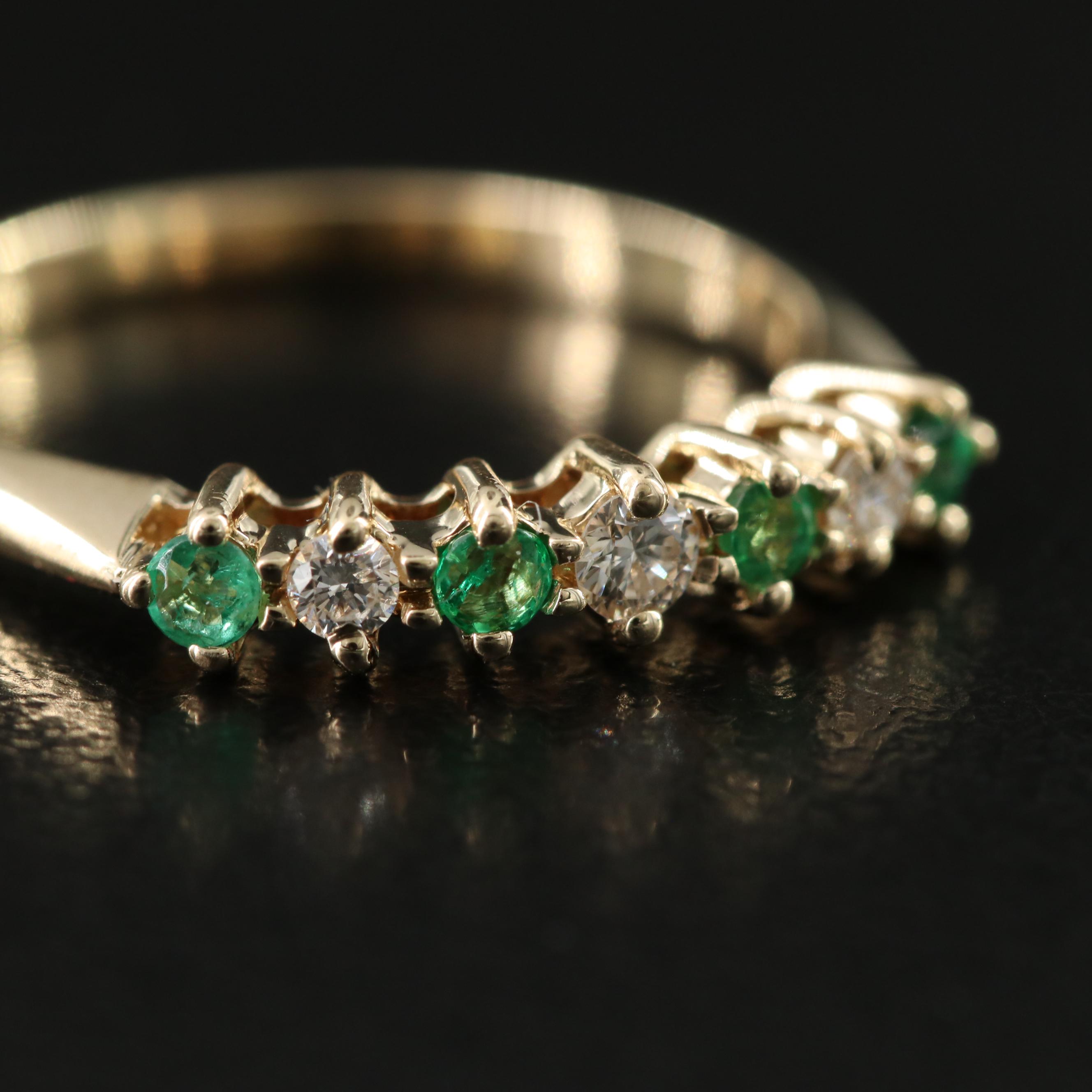 14K Emerald and Diamond Ring | EBTH
