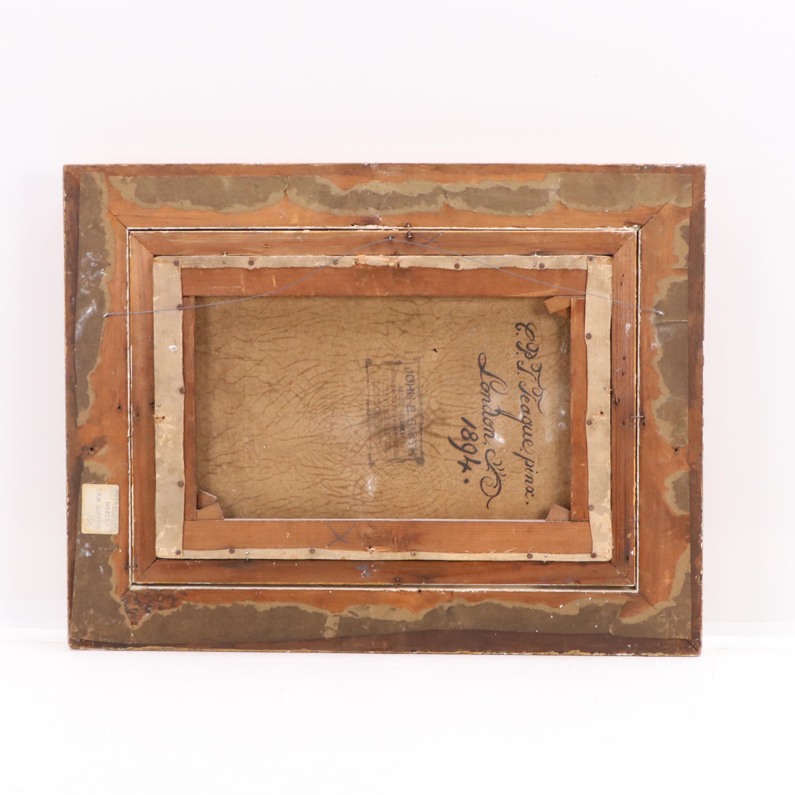 C.P. Teague English School Landscape Oil Paintings "Gathering Flowers ...