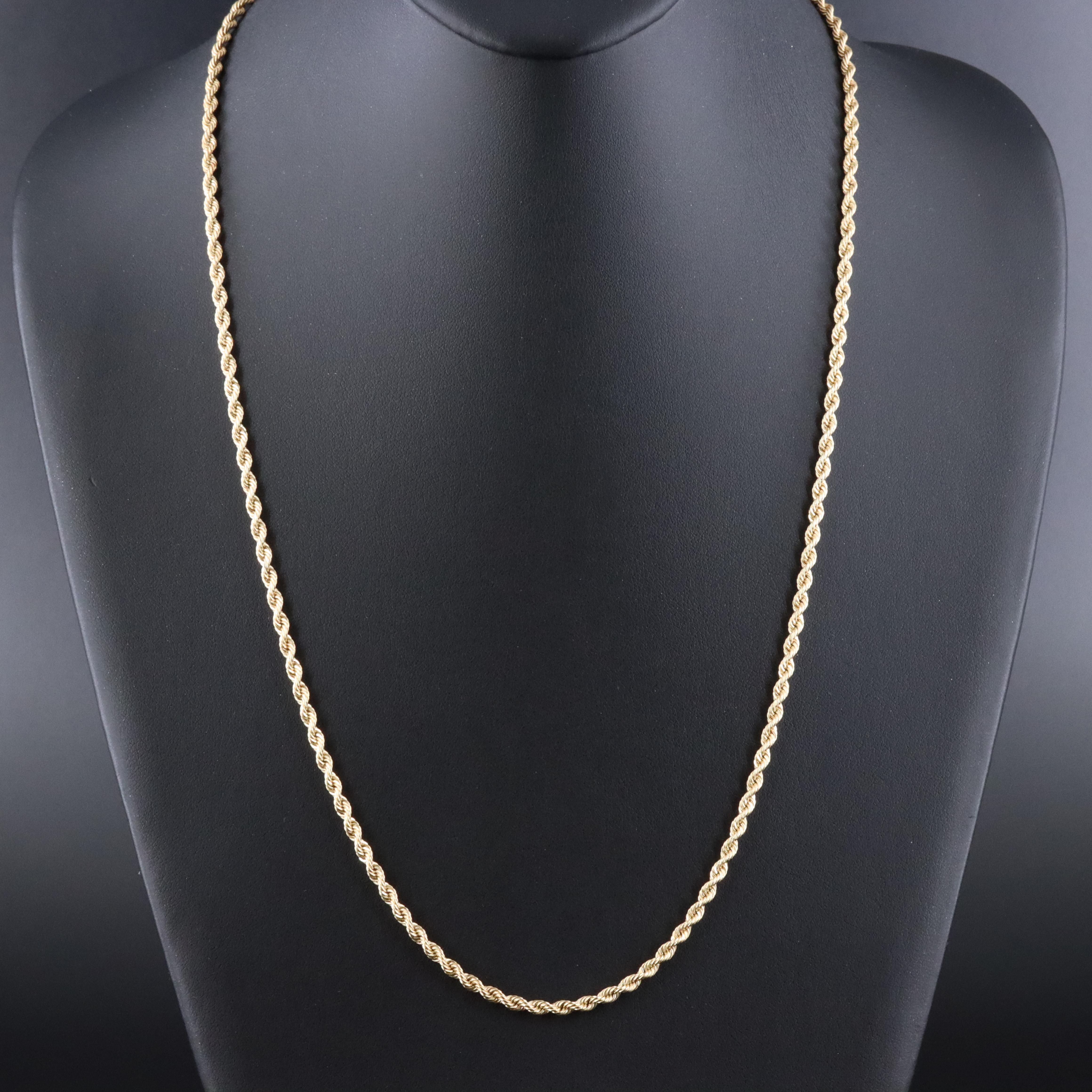 14K Braided Rope Chain Necklace | EBTH
