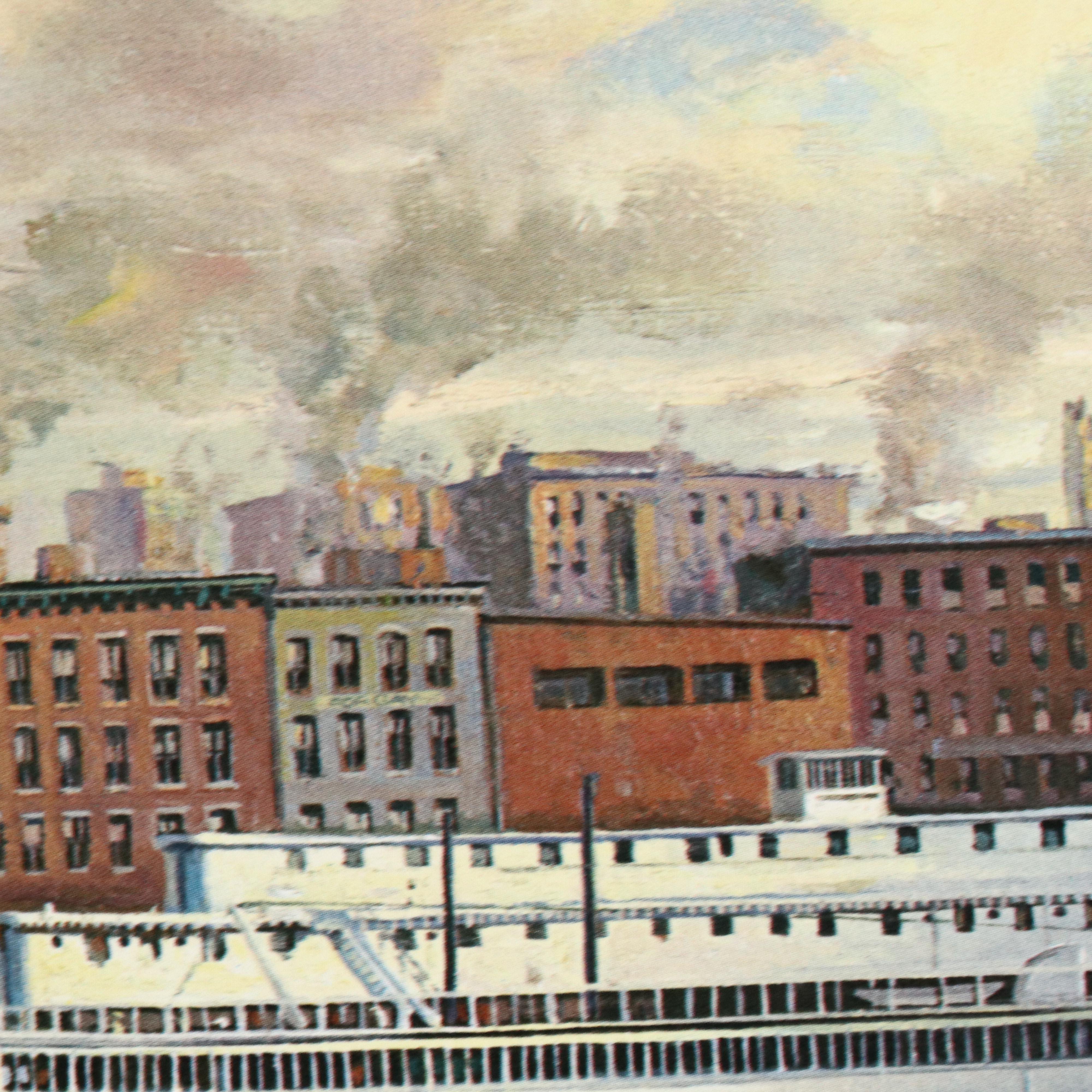 Michael Blaser Cityscape Offset Lithograph "Cincinnati Morning," 1992 ...