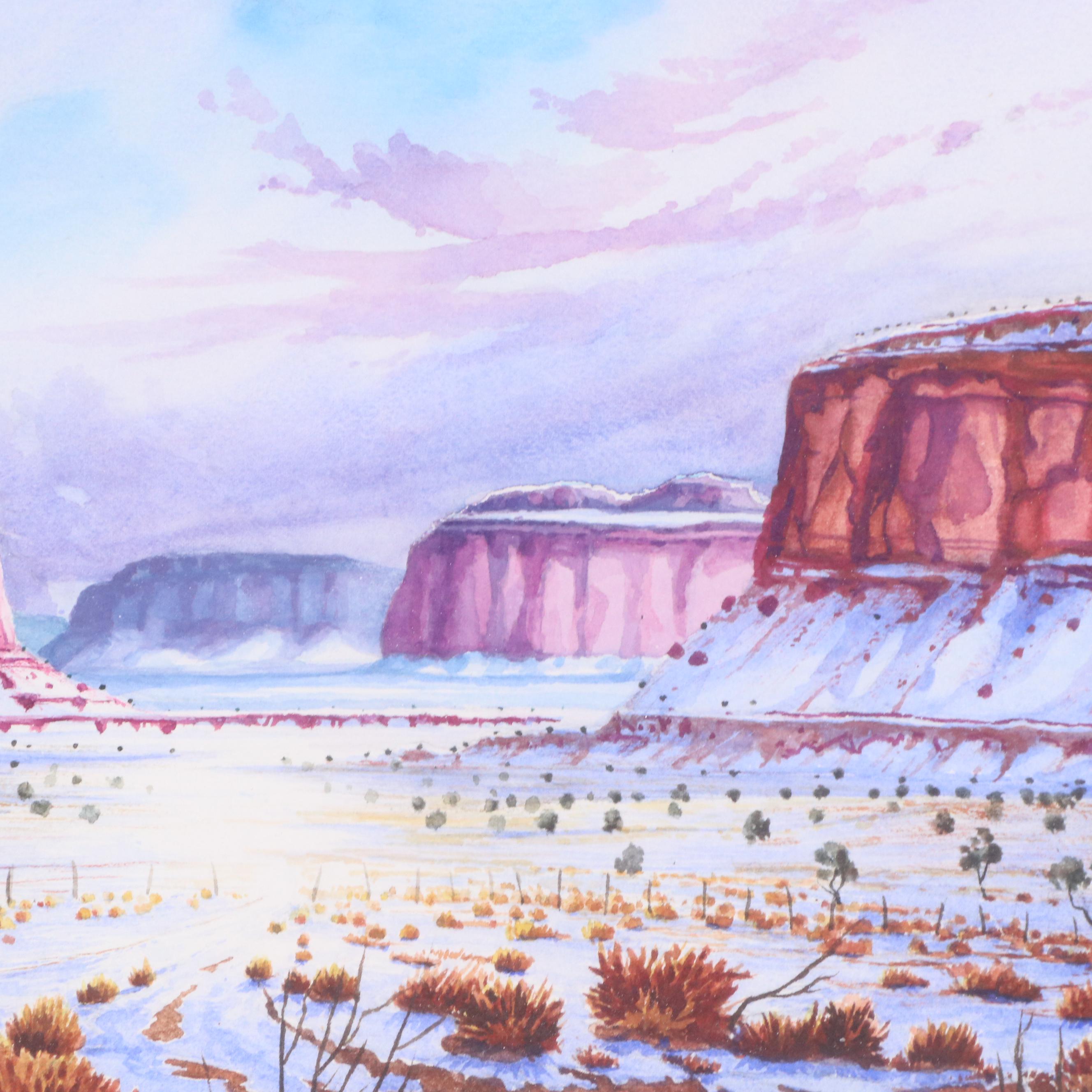 Robert Draper Desert Landscape Watercolor Painting | EBTH