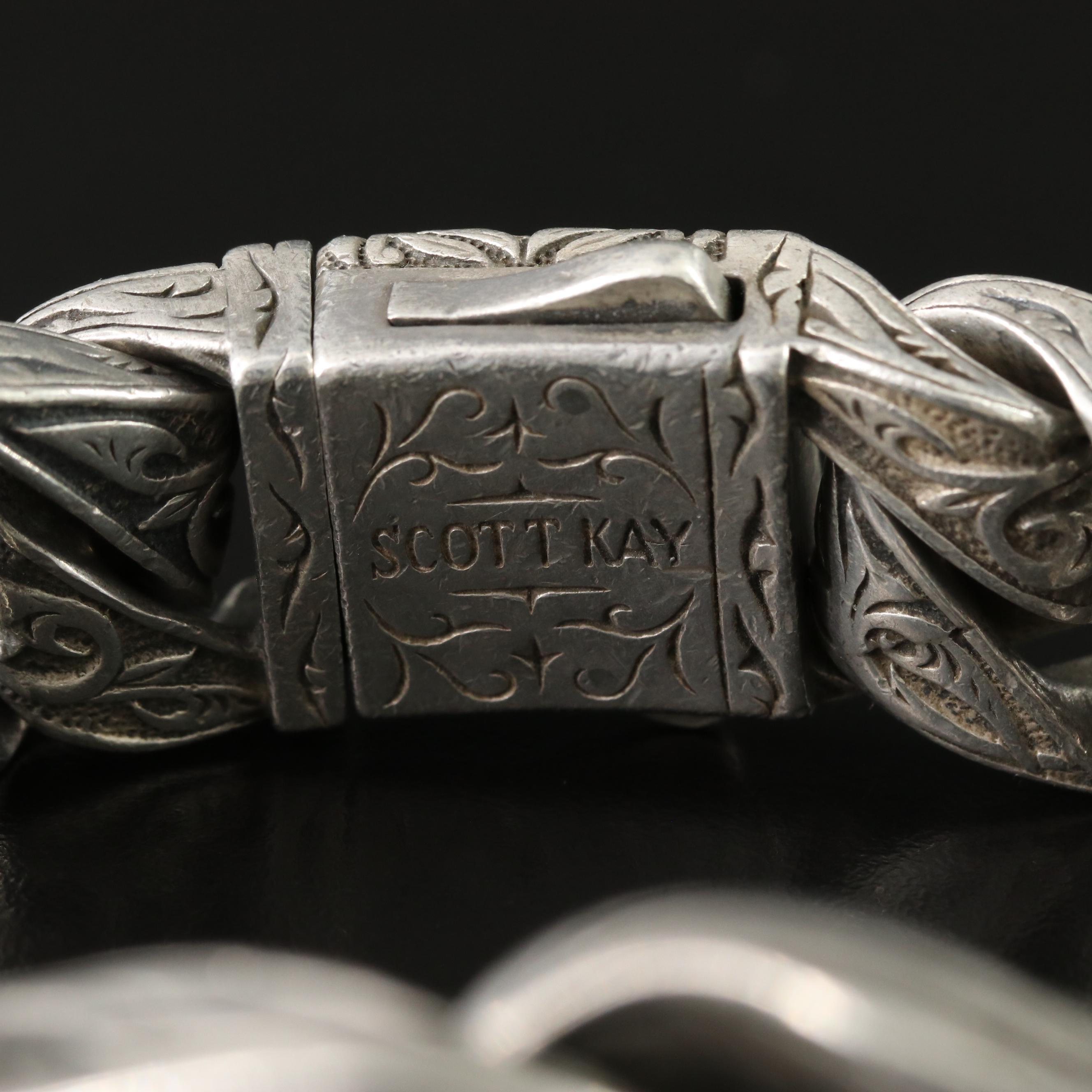 Scott Kay "Guardian" Sterling Curb Chain Bracelet with 18K Accent | EBTH