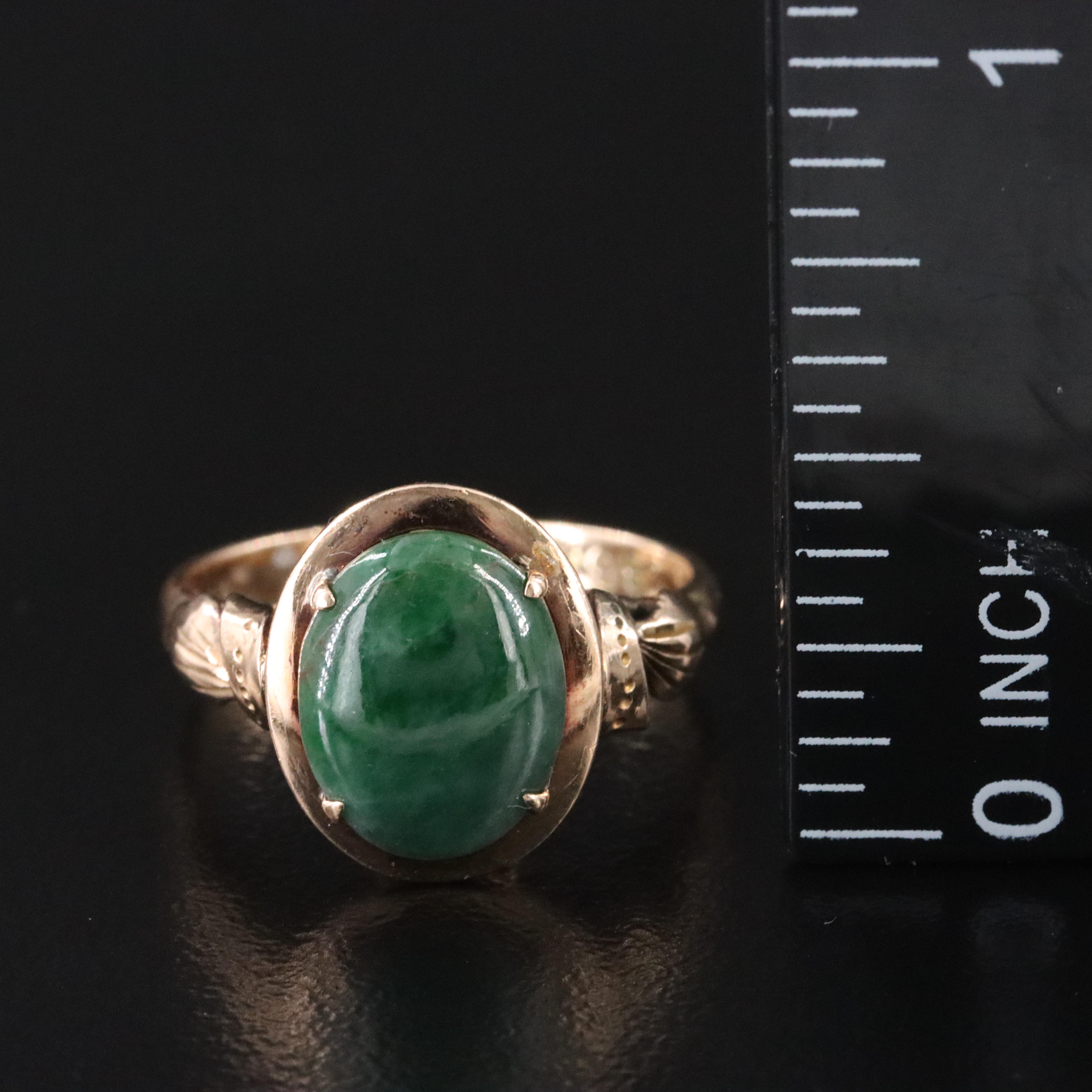 Vintage 14K Nephrite Ring | EBTH
