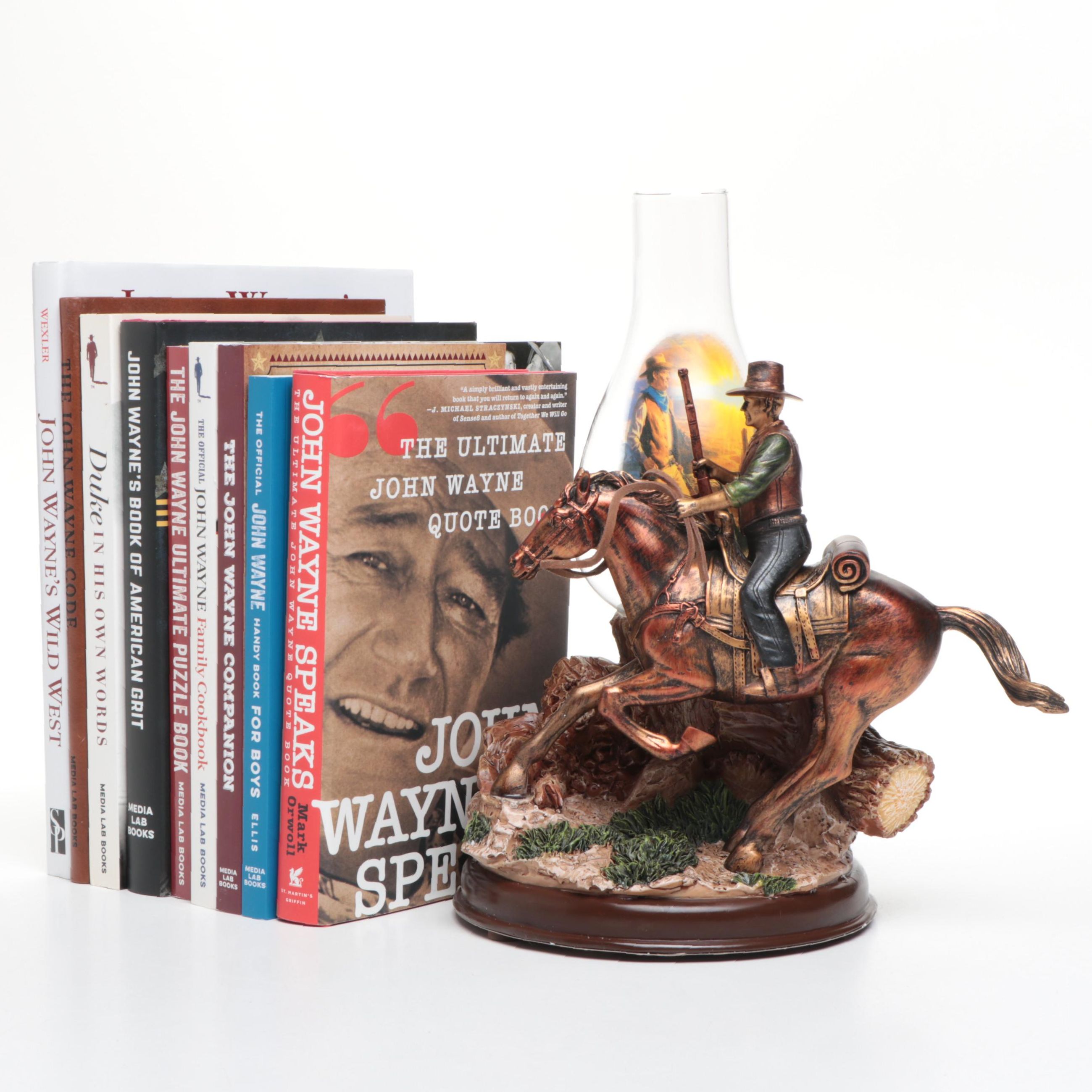 First Edition "John Wayne Speaks" and More John Wayne Books with Table ...