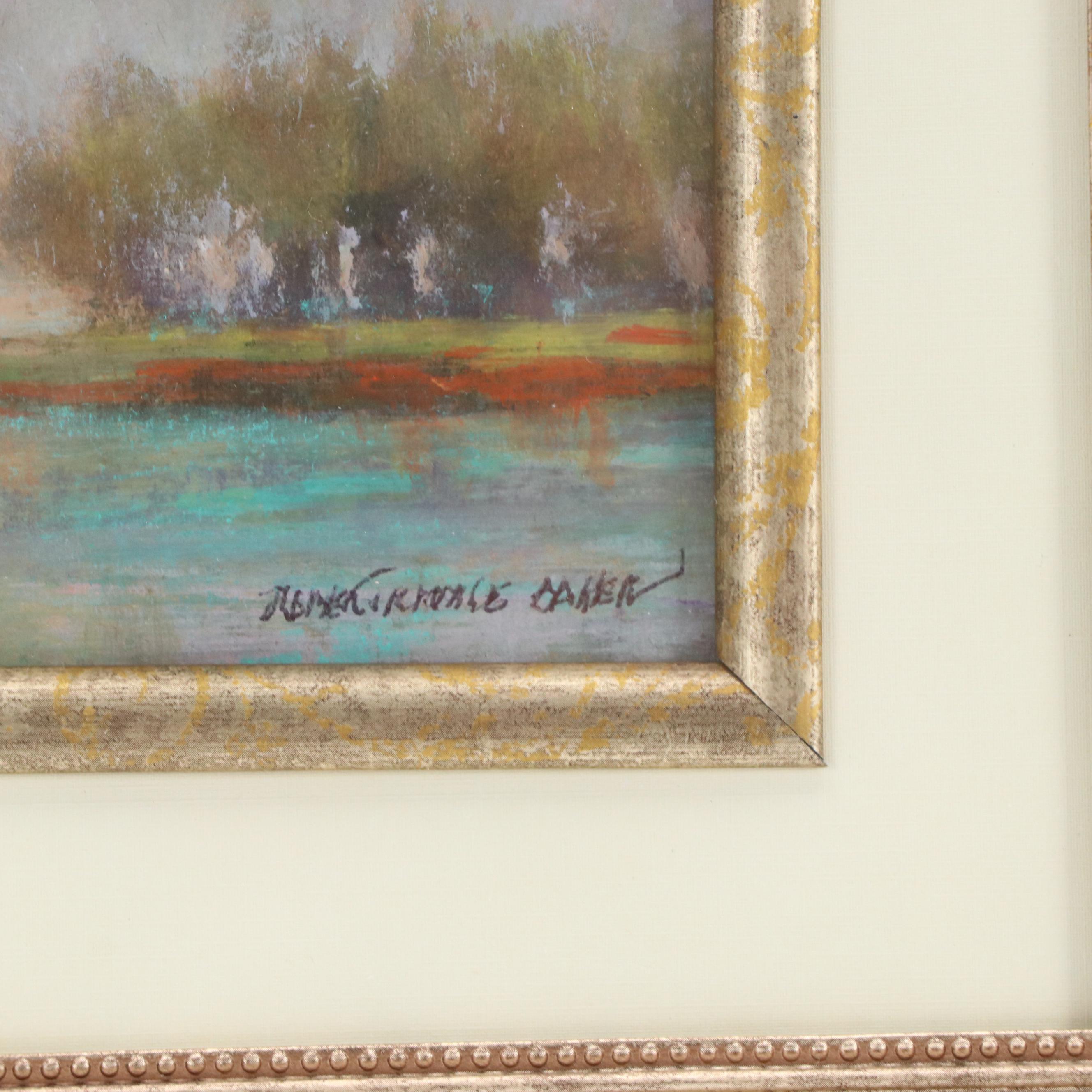 Robert Riddle Baker Landscape Acrylic Painting "Pond Study," 2025 | EBTH