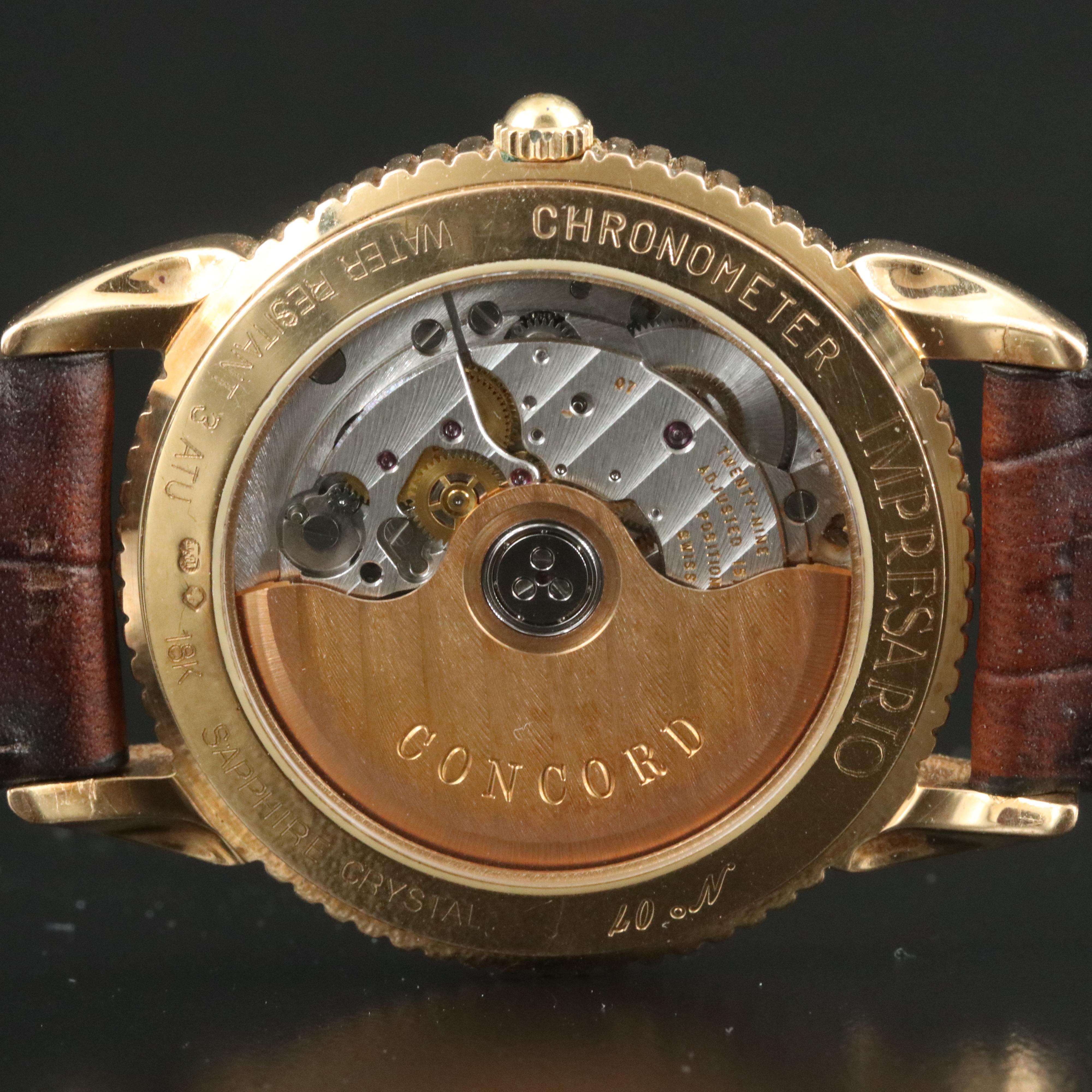 Concord Impresario Silver Dial 18K Gold 35mm Automatic Watch | EBTH