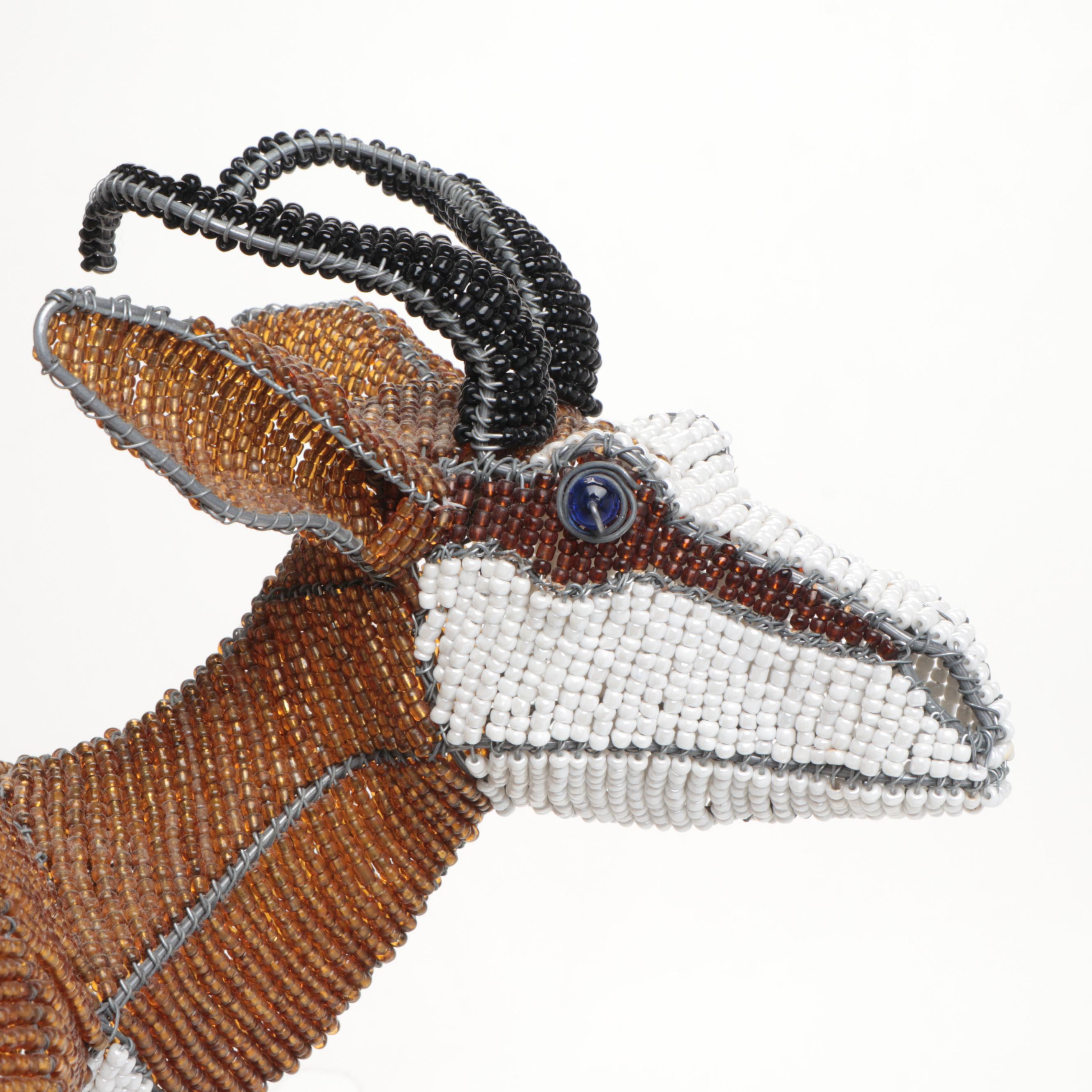 South African Beaded Wire Springbok Sculpture, Late 20th / 21st Century ...