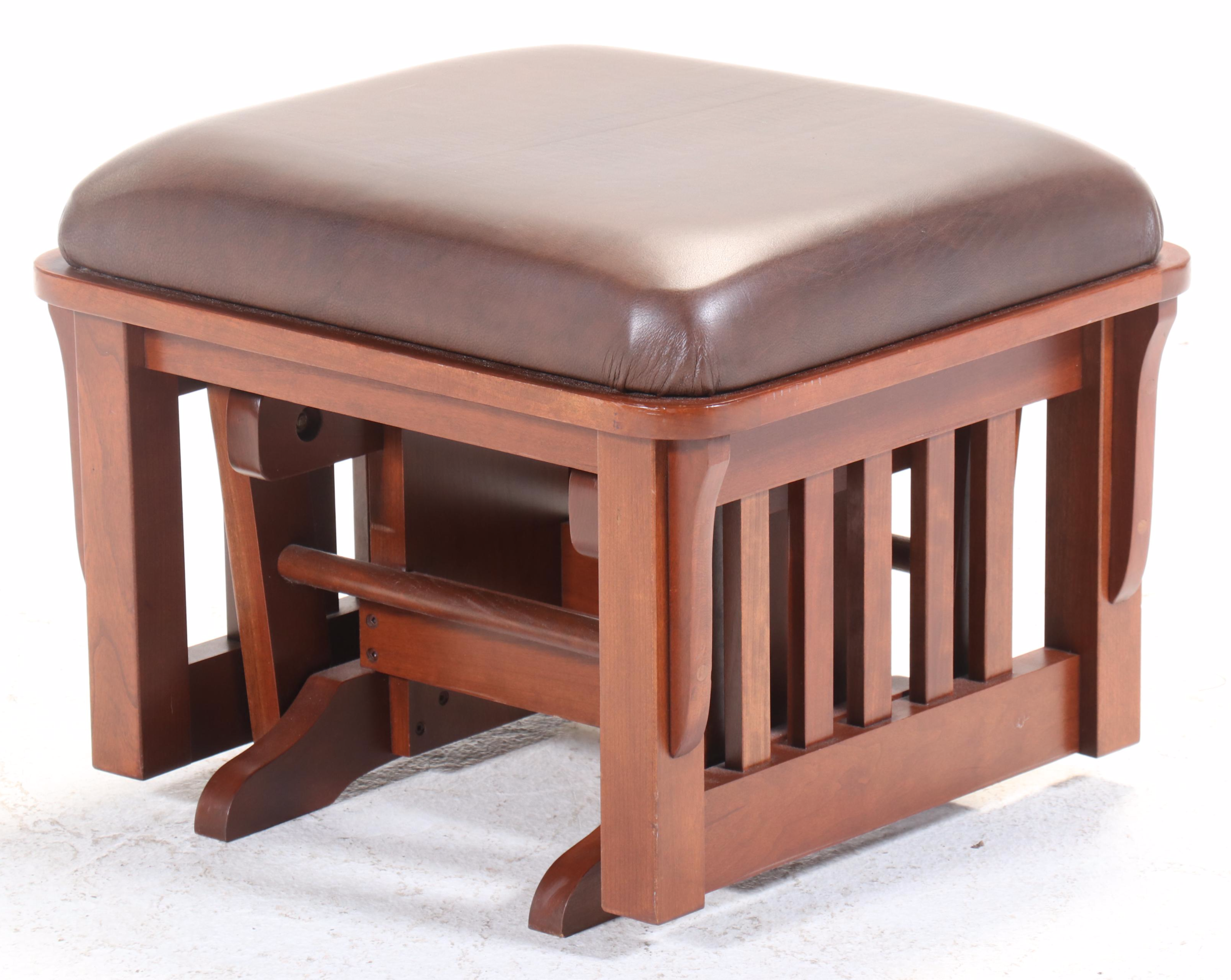 Arts & Crafts Style Faux Leather Upholstered Platform Rocking Chair and ...