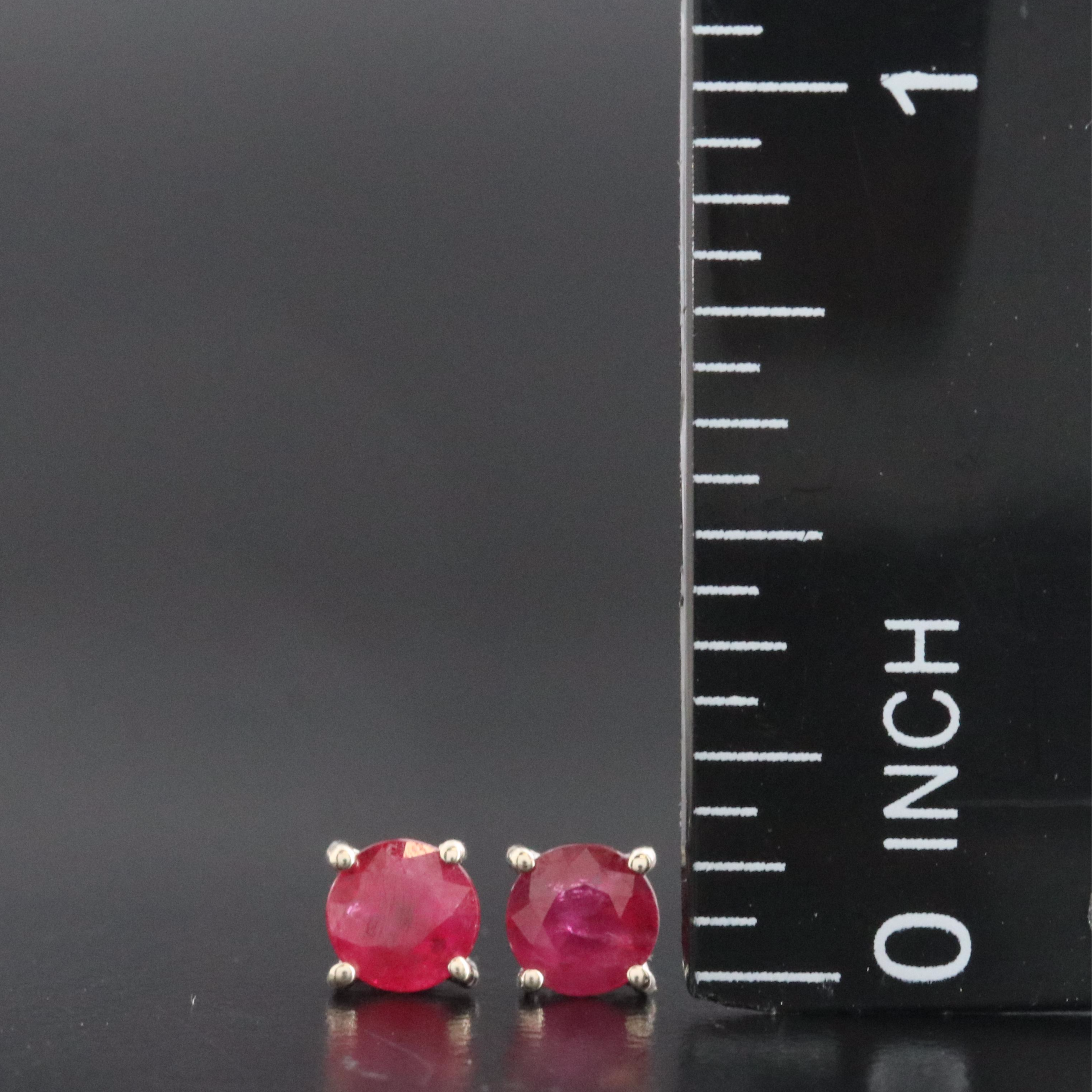 14K Ruby Solitaire Earrings | EBTH
