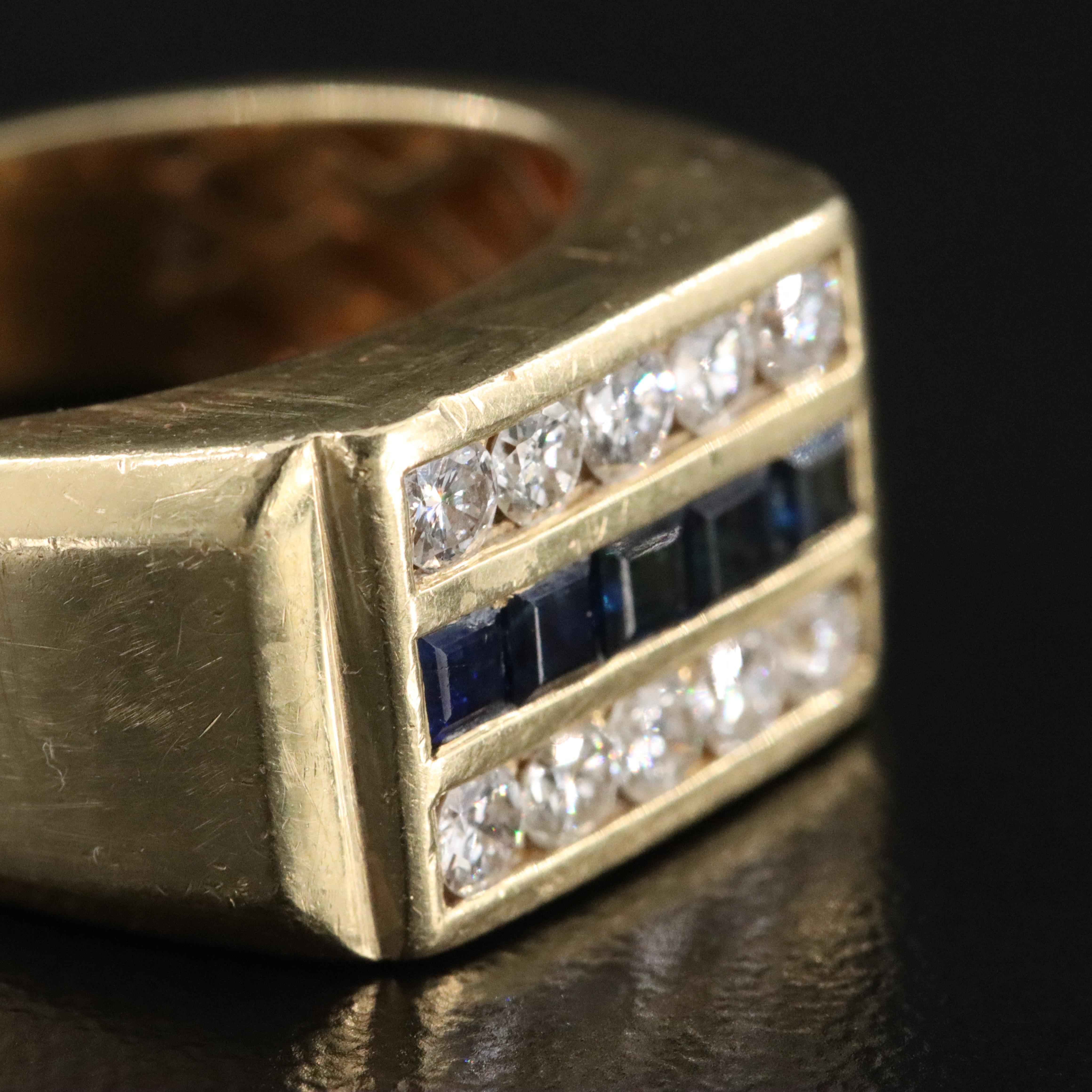 18K Diamond and Sapphire Signet Ring | EBTH