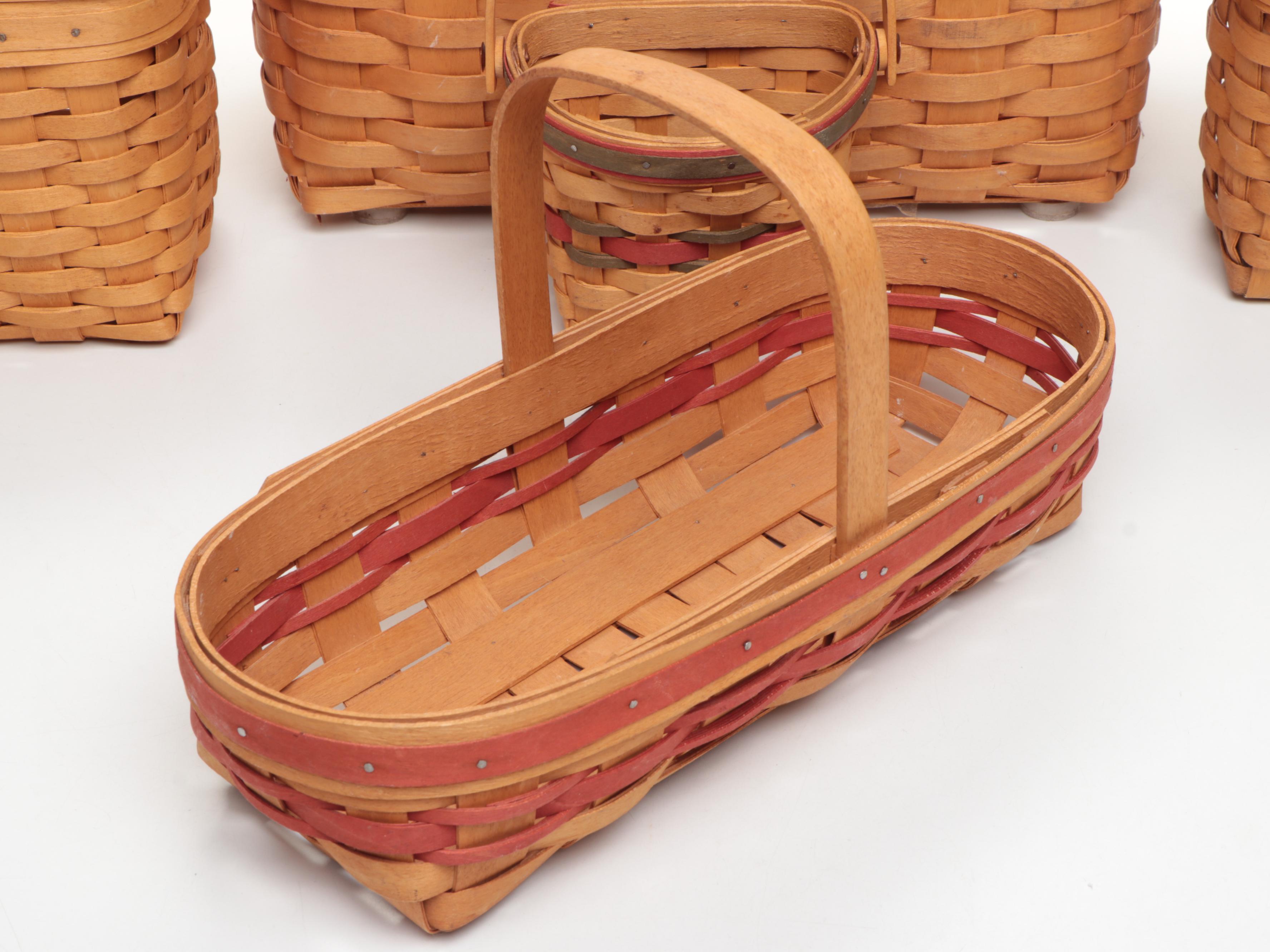 Longaberger Handwoven Baskets, Tissue Box Holder, and Wall Mounted Basket | EBTH